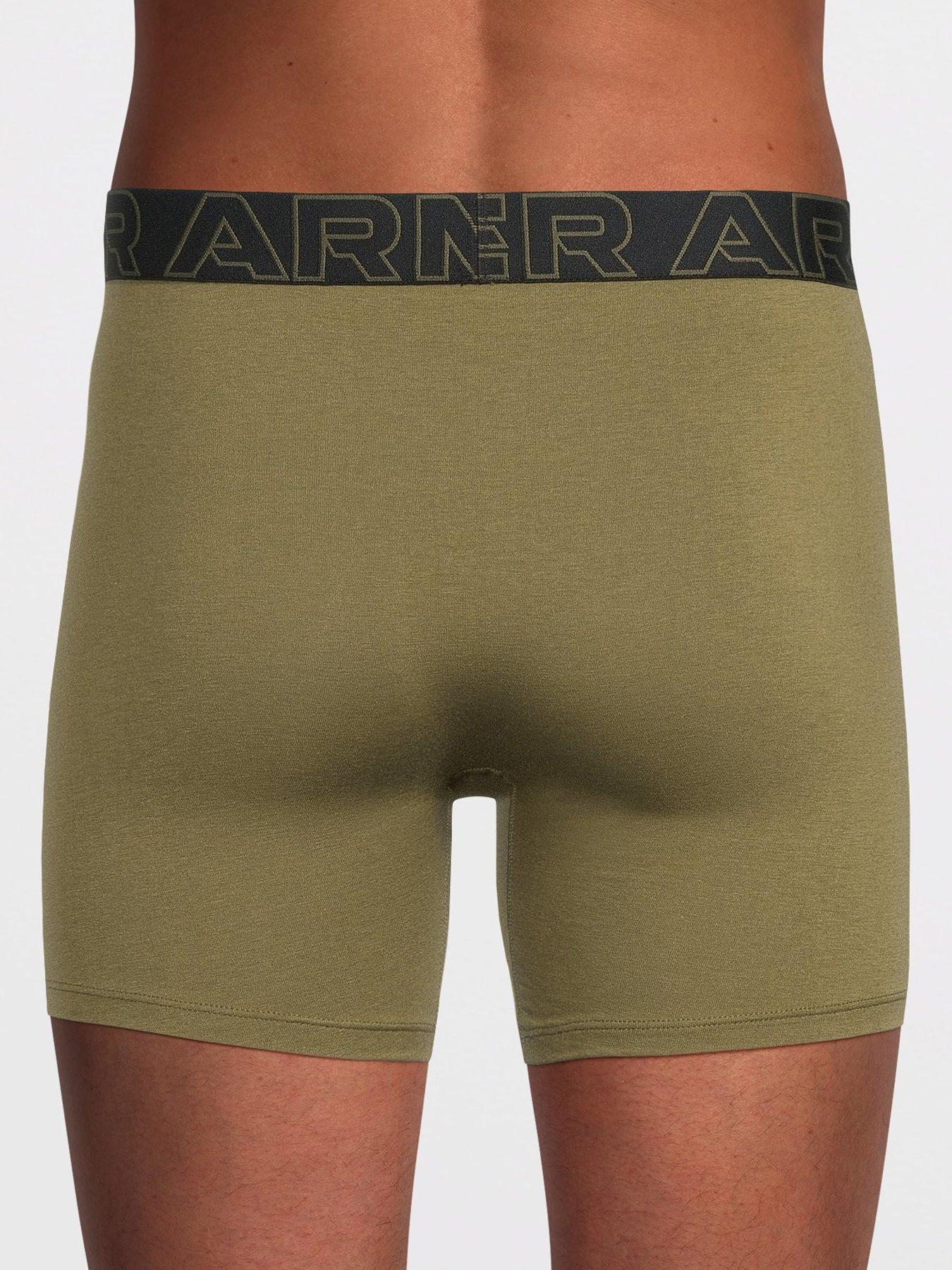 UNDER ARMOUR Men's Performance Cotton 6 Inch 3 Pack Boxers - Multi ...