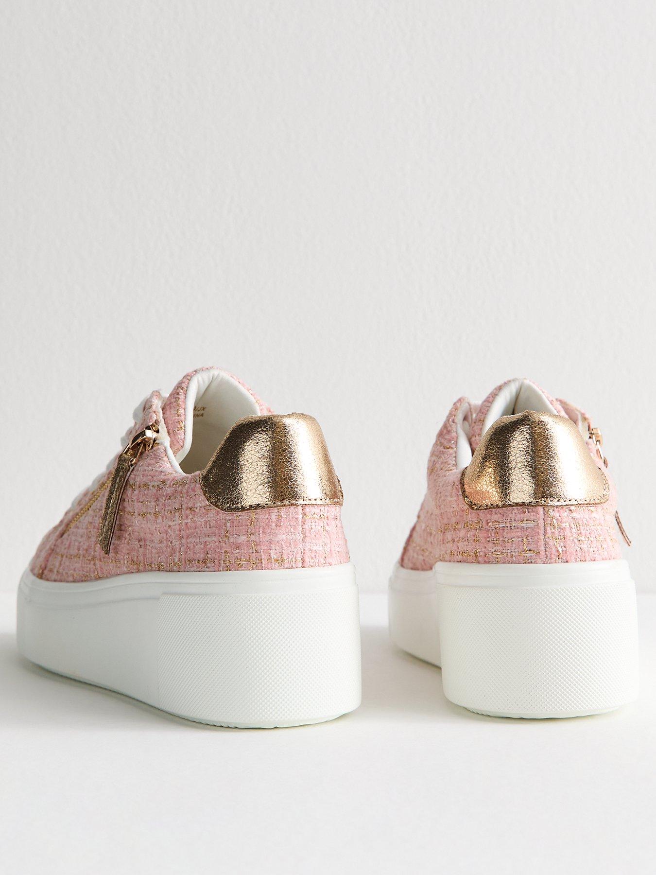 New Look Pink Boucle Flatform Trainers | Littlewoods
