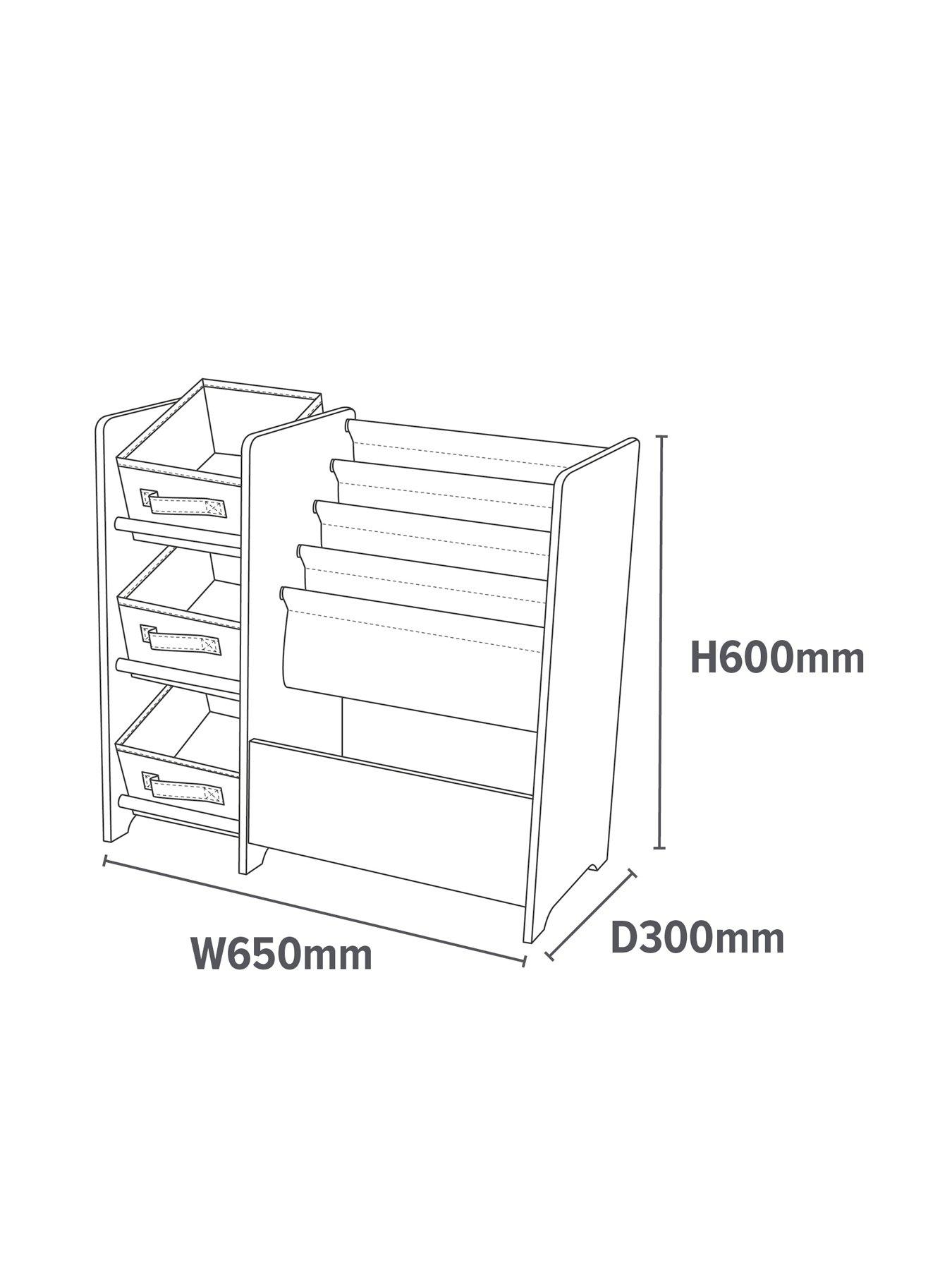Liberty House White Book Display With Fabric Storage Boxes | Littlewoods