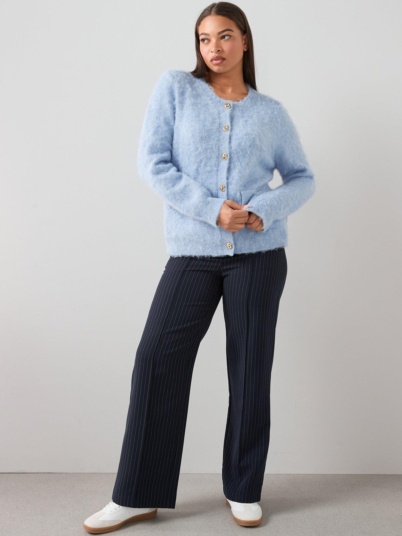 The Very Collection Curve Fluffy Cardigan - Light Blue | Littlewoods