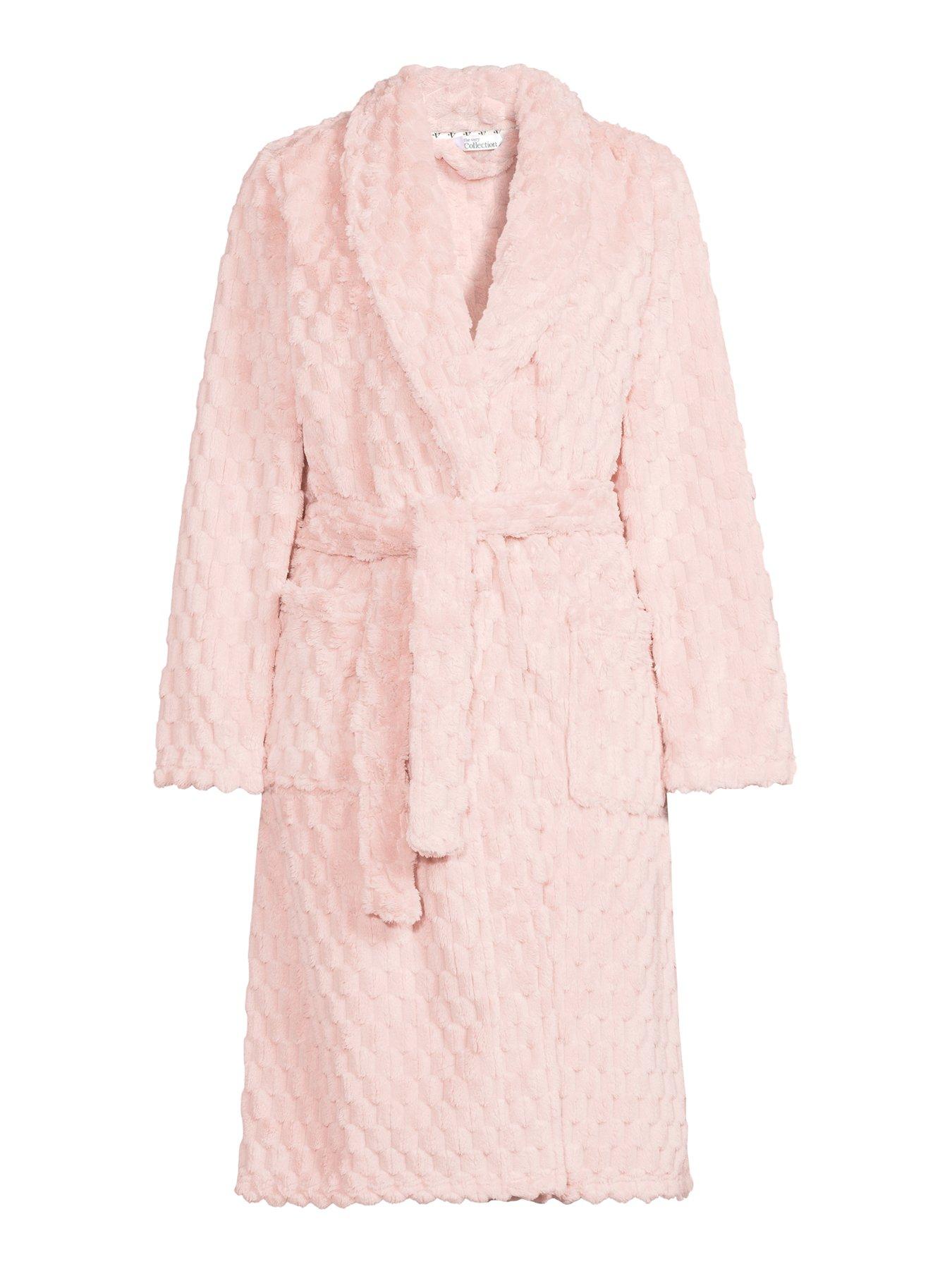 The Very Collection Soft Touch Textured Robe - Pink | Littlewoods