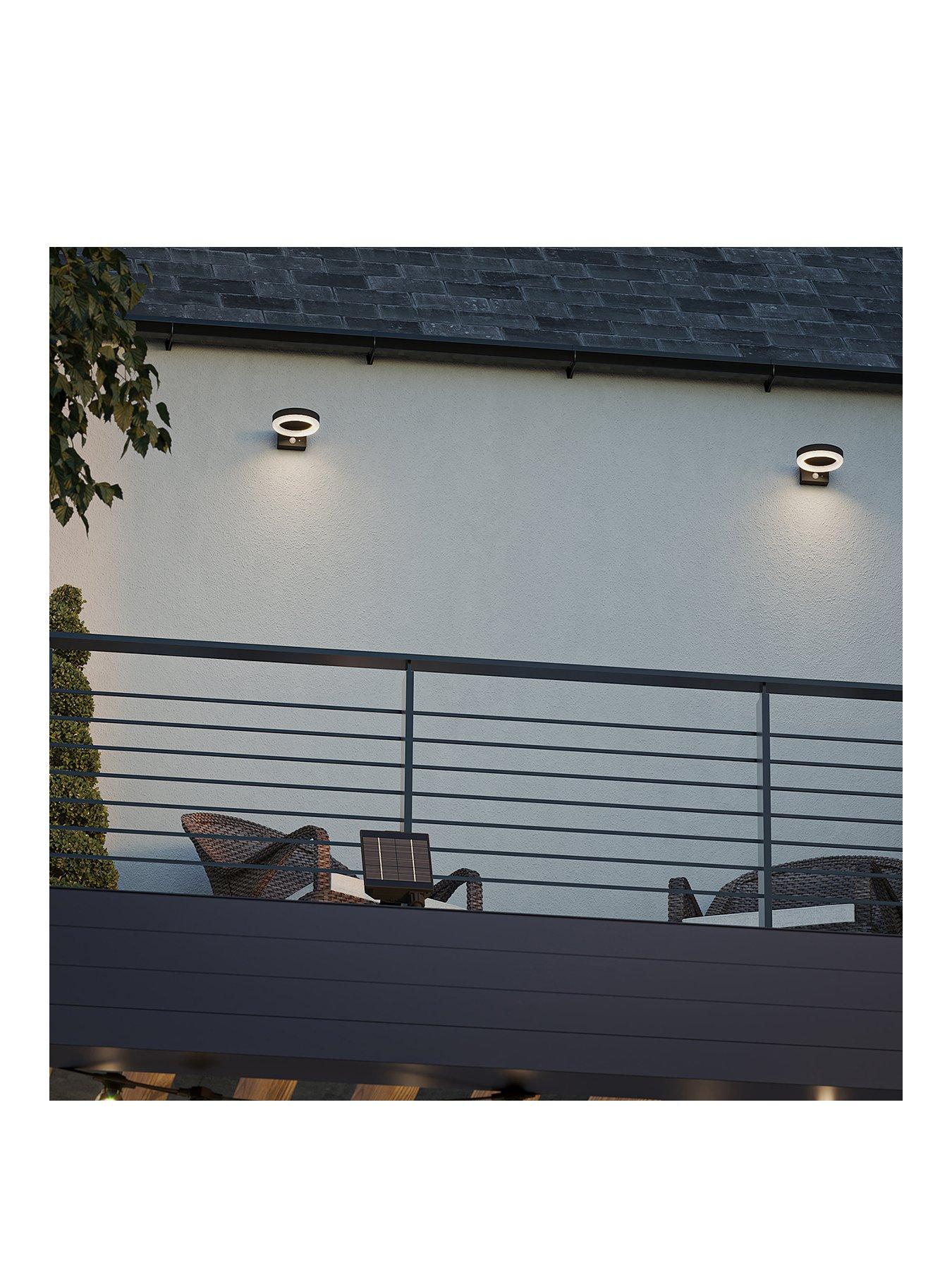 4Lite Antheia Solar Sleek Wall Light with built in PIR Motion Sensor ...
