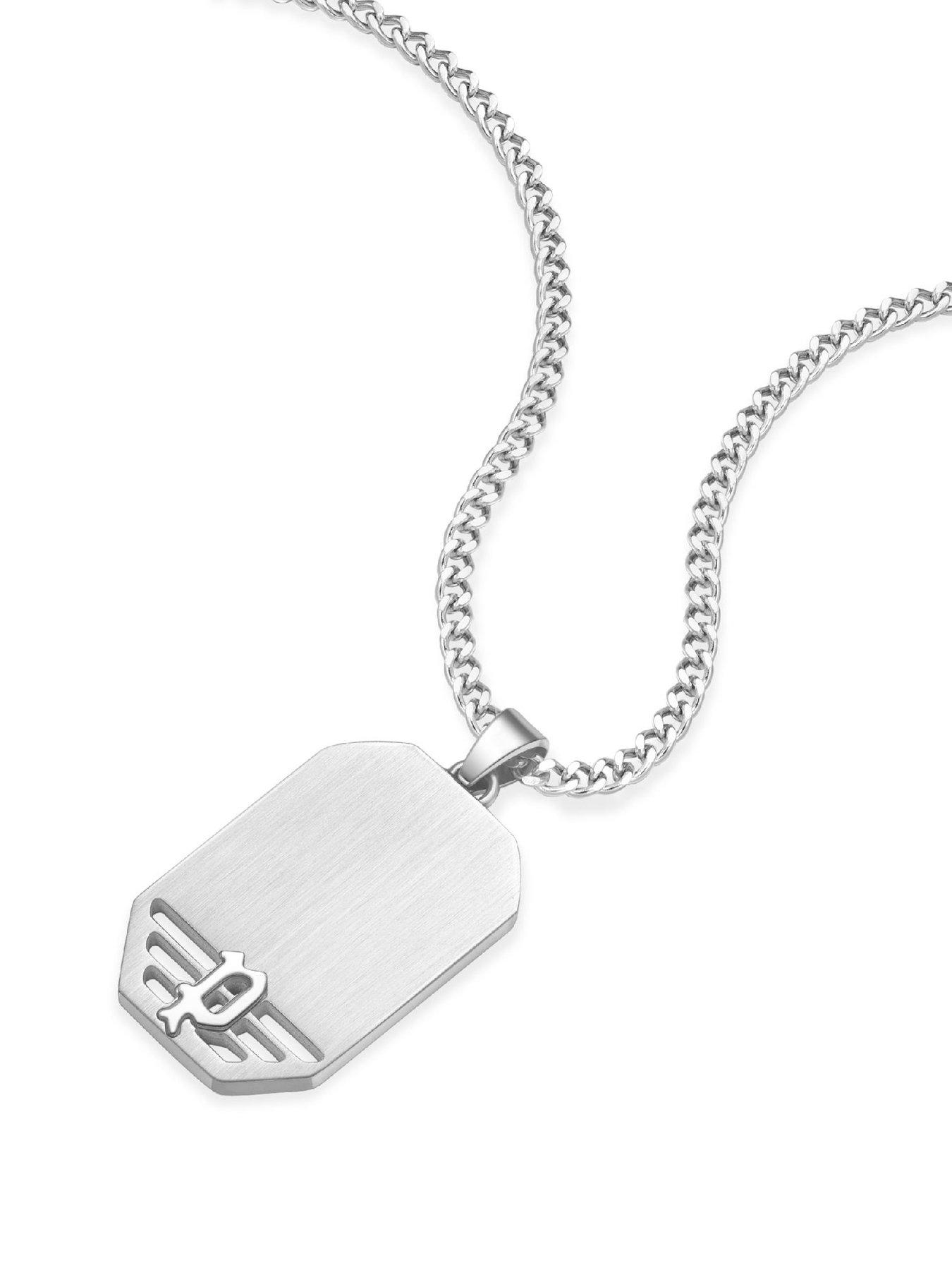 Police Motive Gun Wing Logo Tag Necklace | Littlewoods