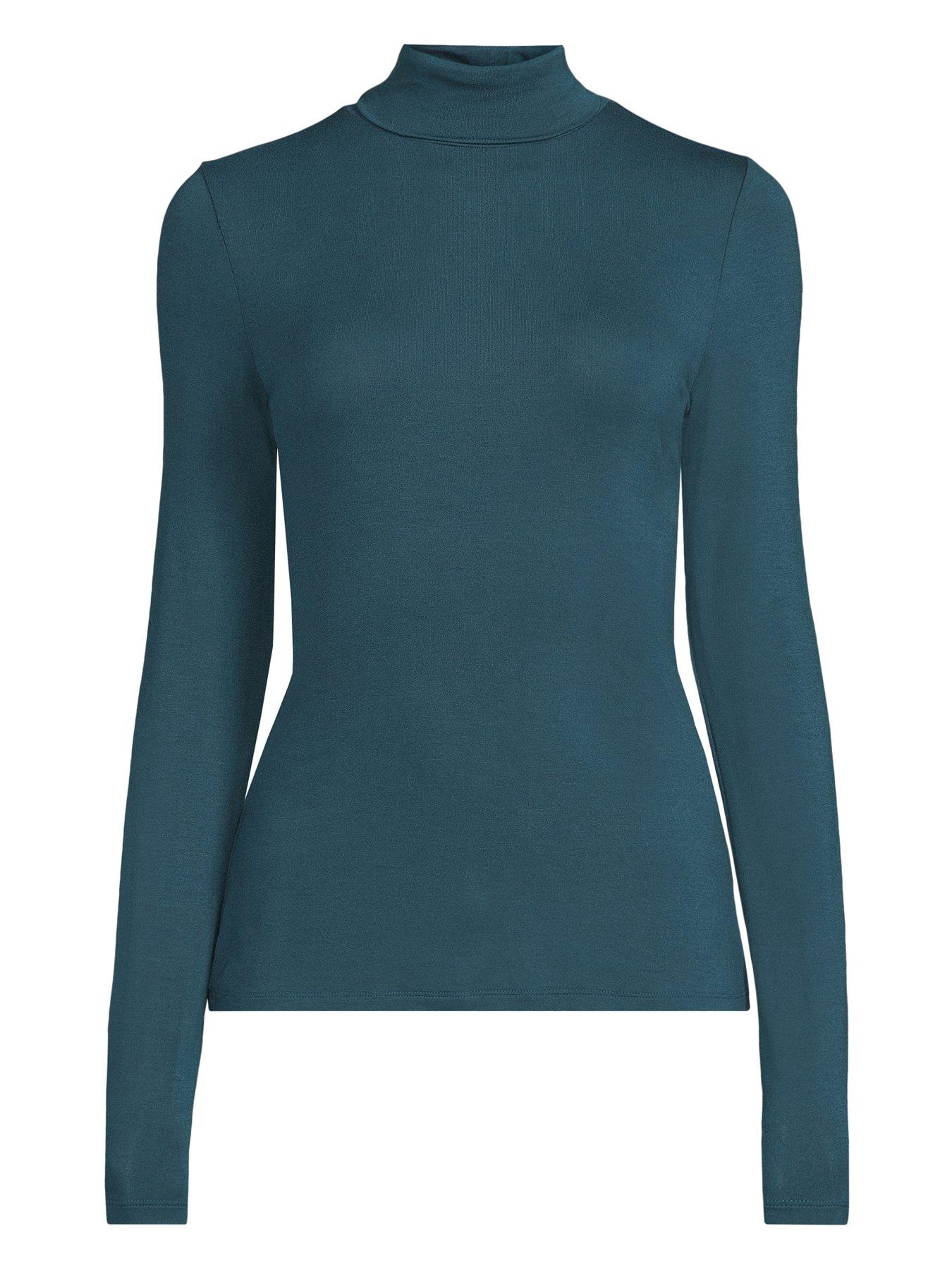The Very Collection Long Sleeve High Neck Plain - Green | Littlewoods
