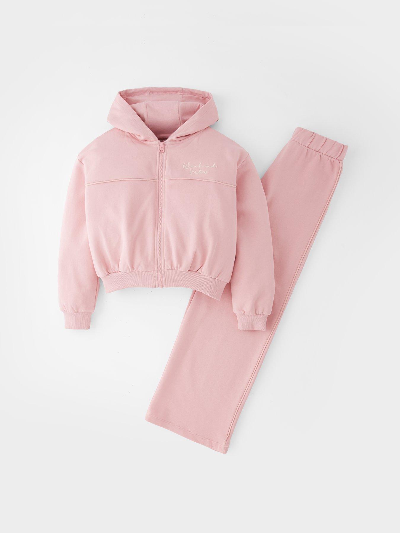 The Very Collection Girls Jersey Zip Up Hoodie With Wide Leg Trousers ...