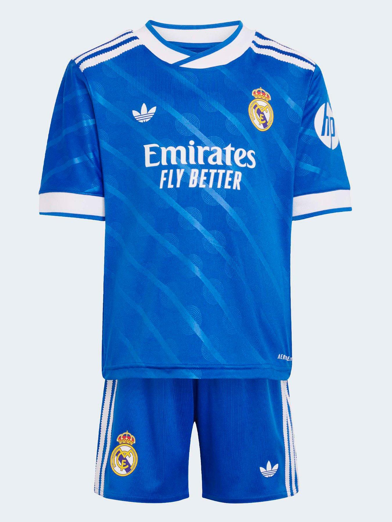 adidas Kids Real Madrid 25/26 Third Mini Football Kit - Blue | Littlewoods