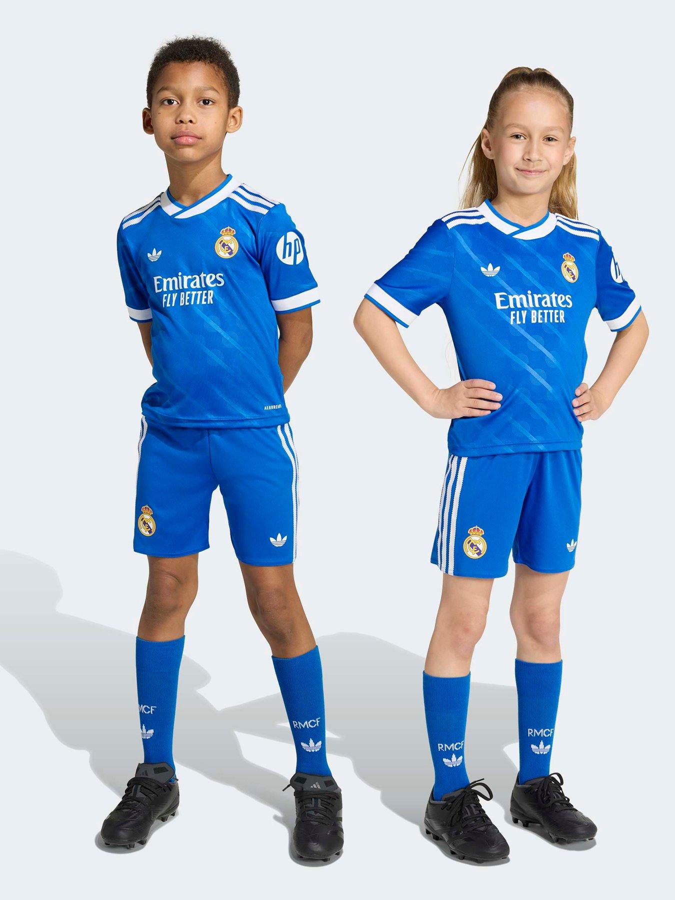 adidas Kids Real Madrid 25/26 Third Mini Football Kit - Blue | Littlewoods