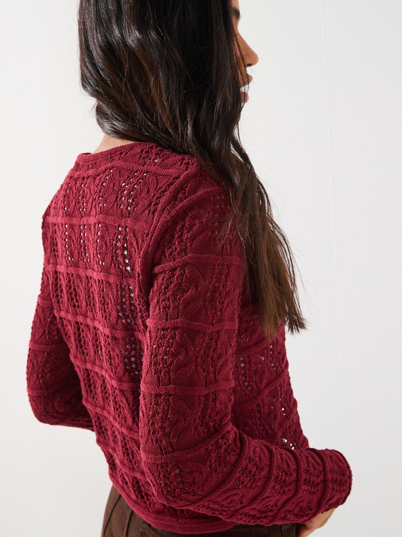 Vero Moda Long Sleeve O-neck Knitted Cardigan - Red | Littlewoods