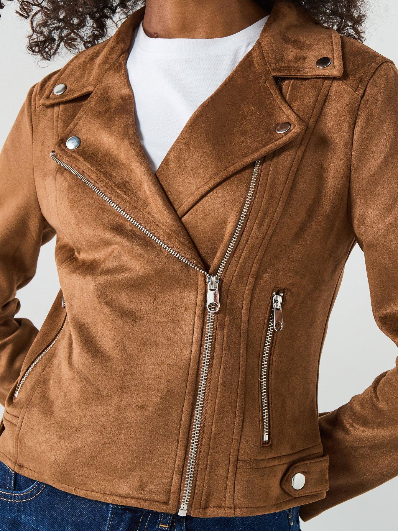 Vero Moda Jose Short Faux Suede Jacket - Brown | Littlewoods