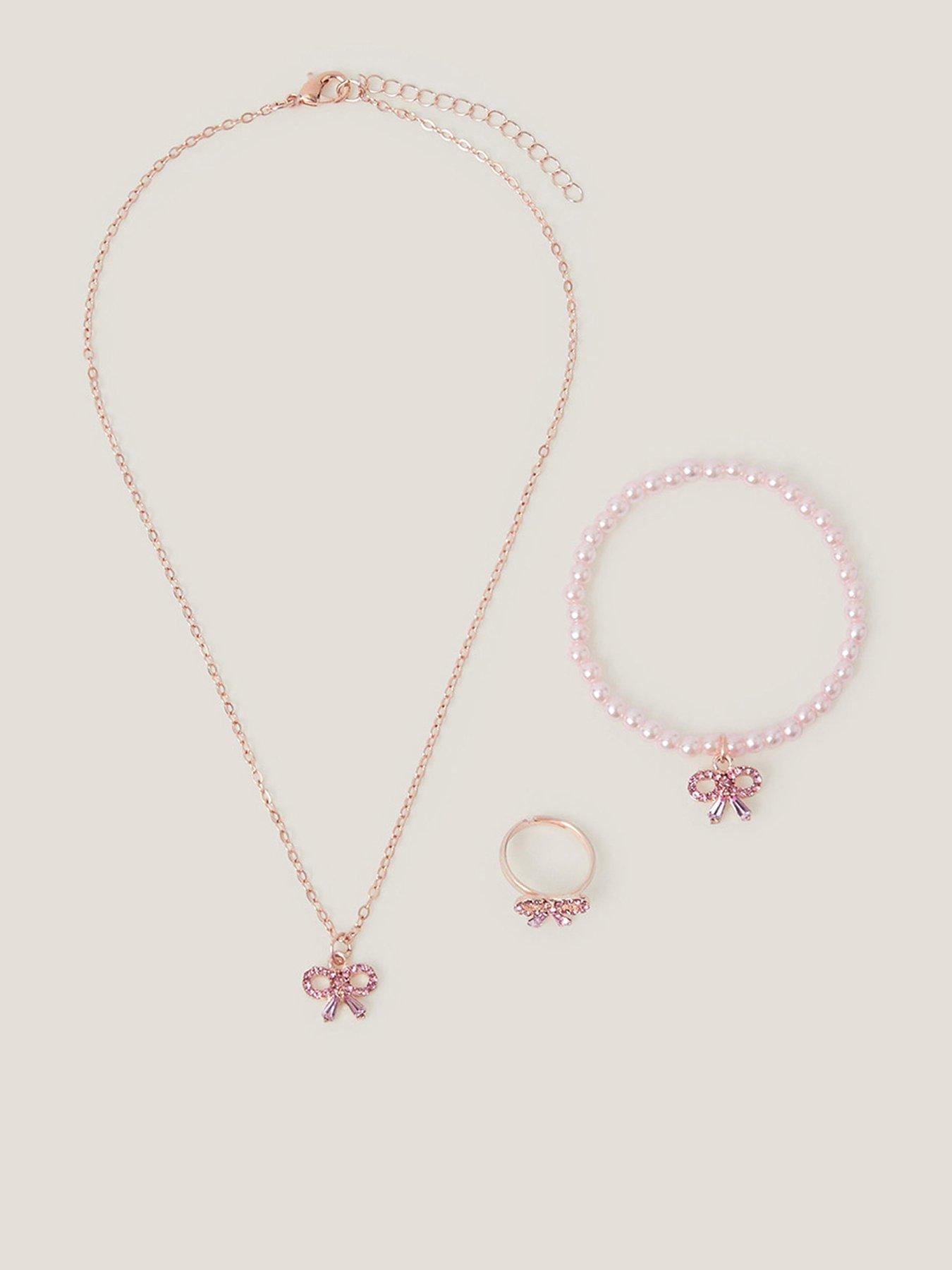 Monsoon Girls Beau Jewellery Box Set - Pink | Littlewoods