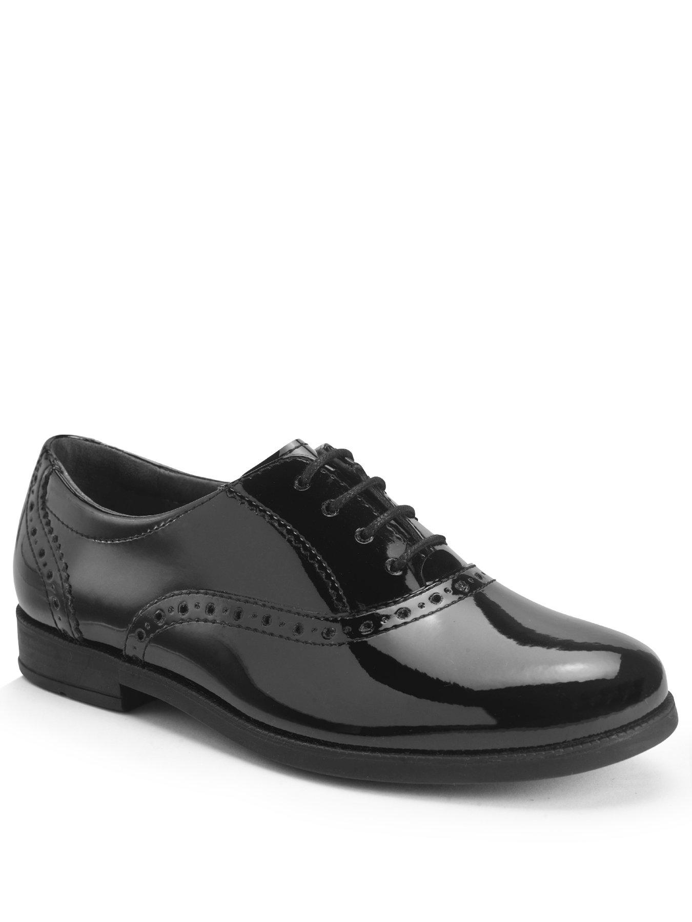 Start-rite Hermione Girls Black Patent Closed Lace Up School Shoes ...