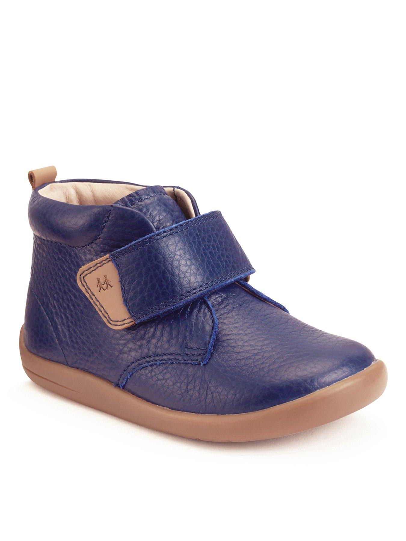 Start-rite Totter Navy Leather Rip Tape First Ankle Boots | Littlewoods