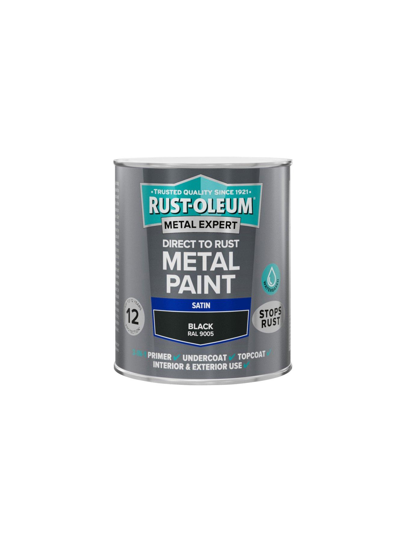 Rust-Oleum Metal Expert Water-based Paint Satin Black 750ml | Littlewoods