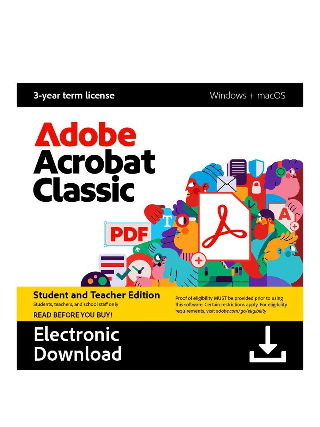 Adobe Acrobat Classic - Student & Teacher Only | Littlewoods
