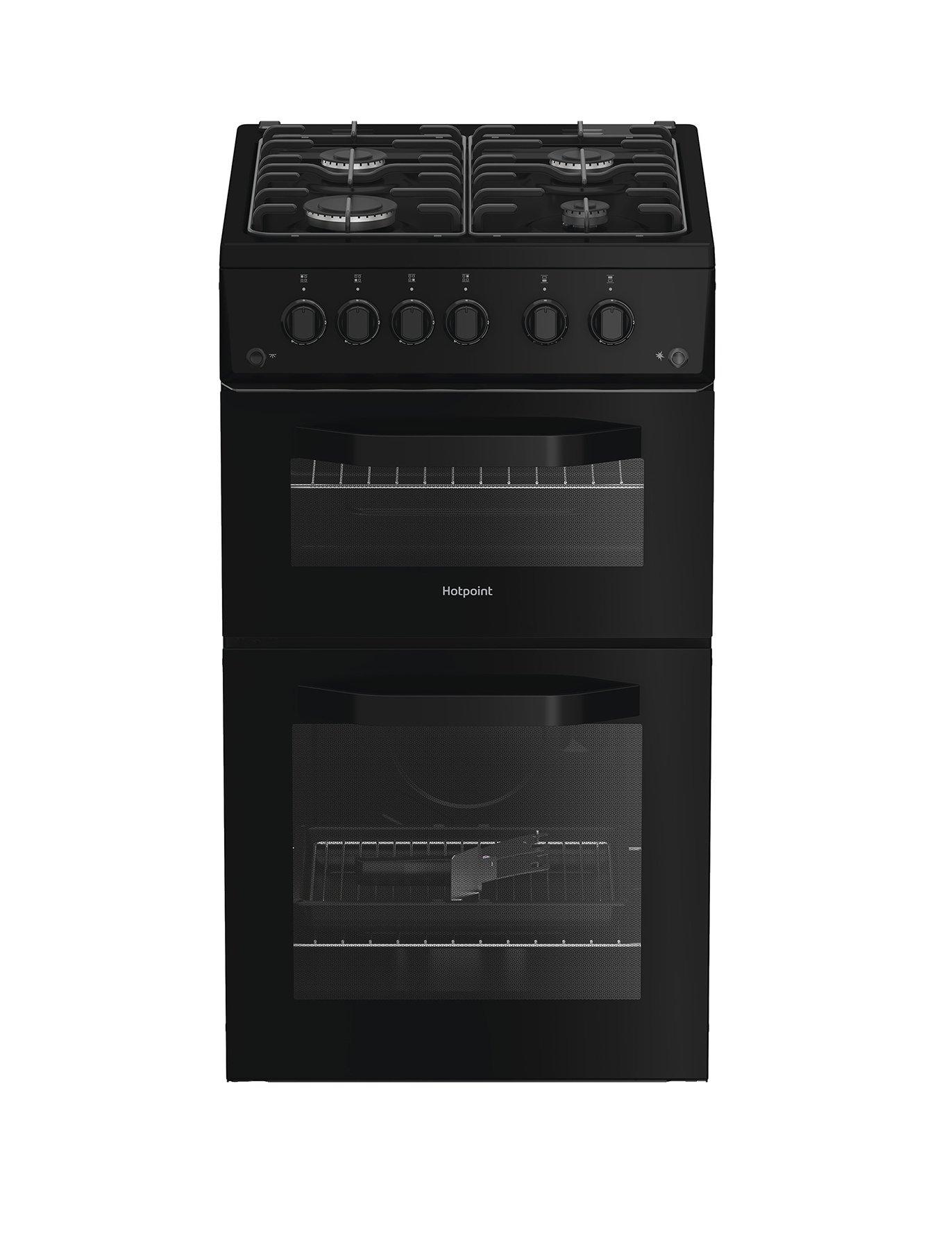 Hotpoint HTG5GCB 50cm Gas Twin Cooker - Black | Littlewoods