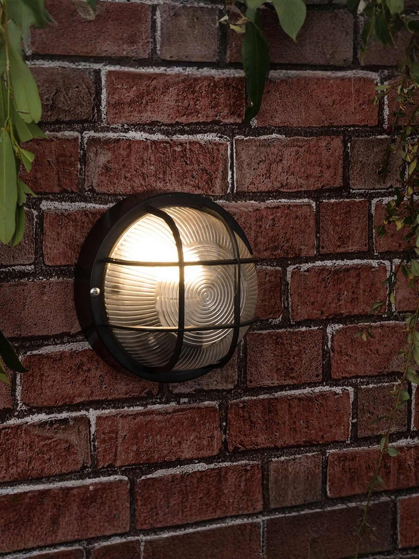 ValueLights Pendle Black IP44 Round Bulkhead Wall Light | Littlewoods