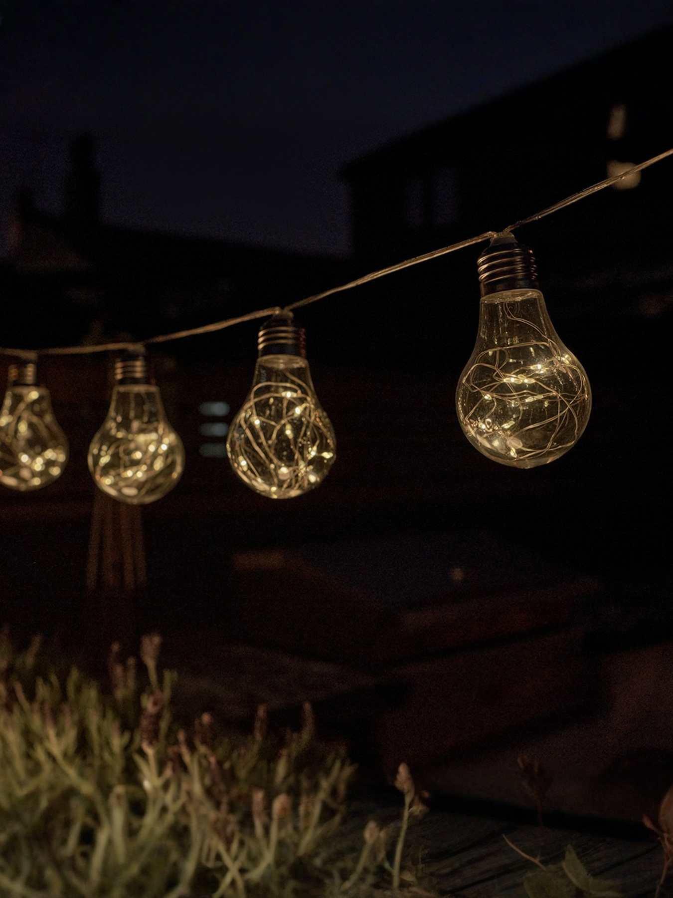 ValueLights Battery Operated IP44 Warm White Festoon Lights with Bulb ...