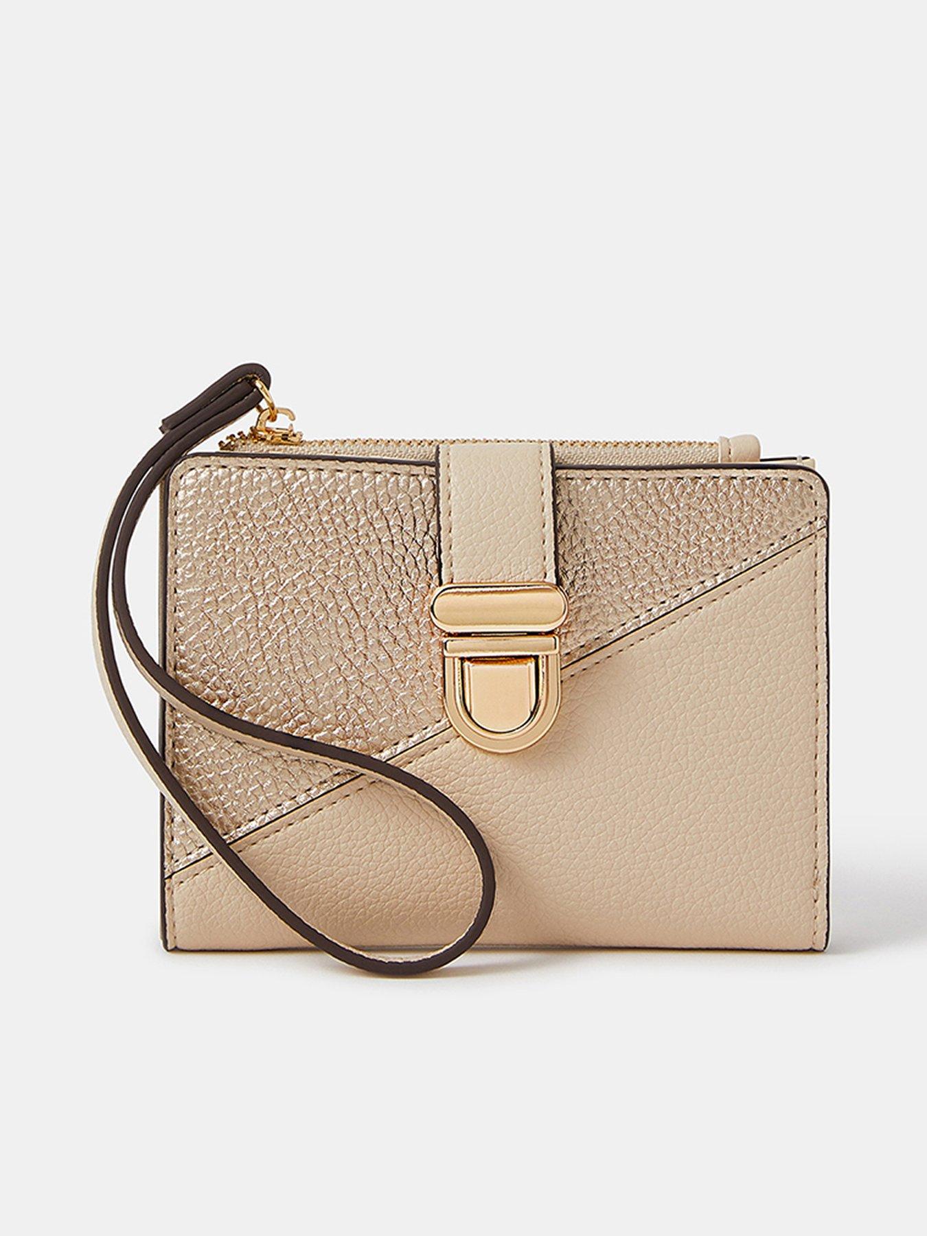 Accessorize Wrist Strap Push Lock Purse - Gold | Littlewoods