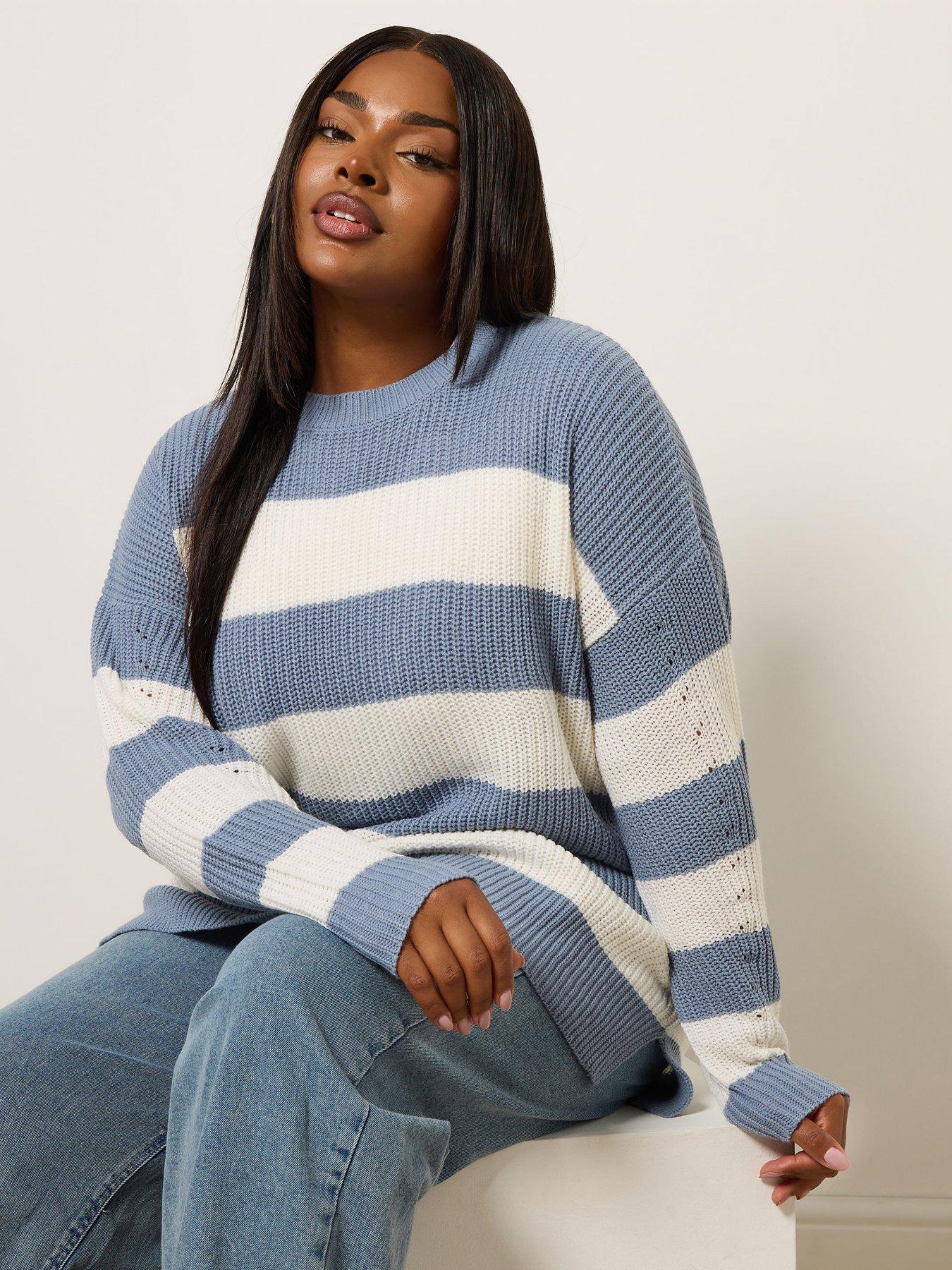 Yours Curve Drop Shoulder Jumper - Blue | Littlewoods