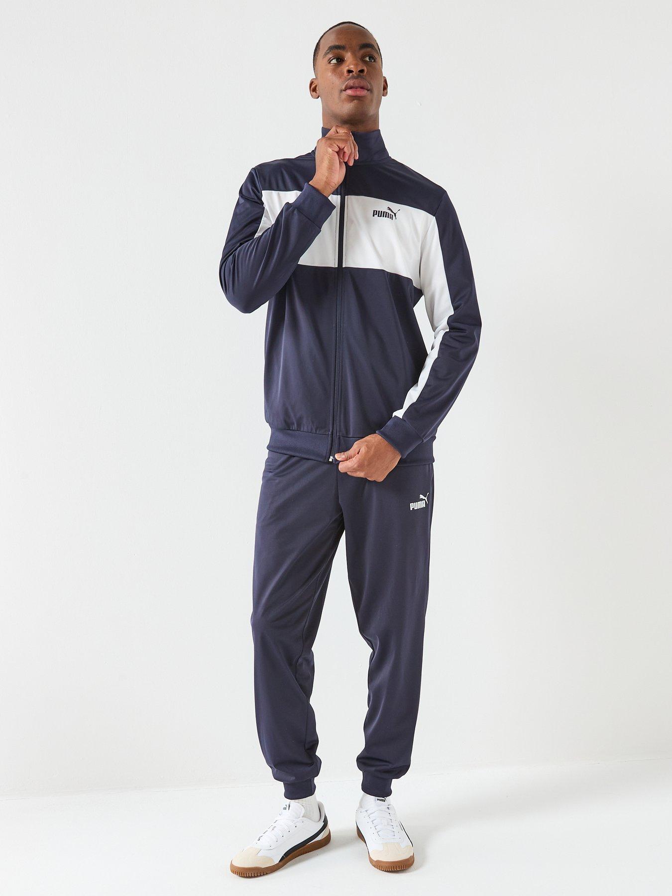 Puma Mens Poly Colorblock Suit - Navy Blue | Littlewoods