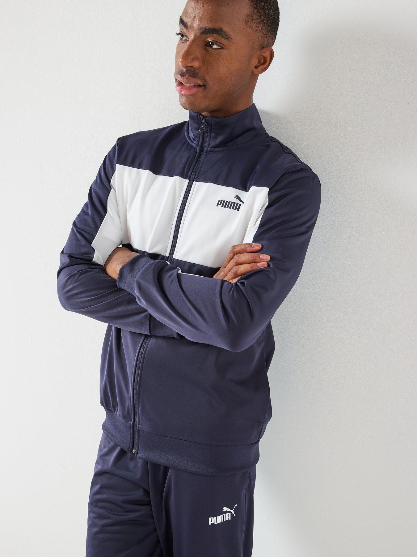 Puma Mens Poly Colorblock Suit - Navy Blue | Littlewoods