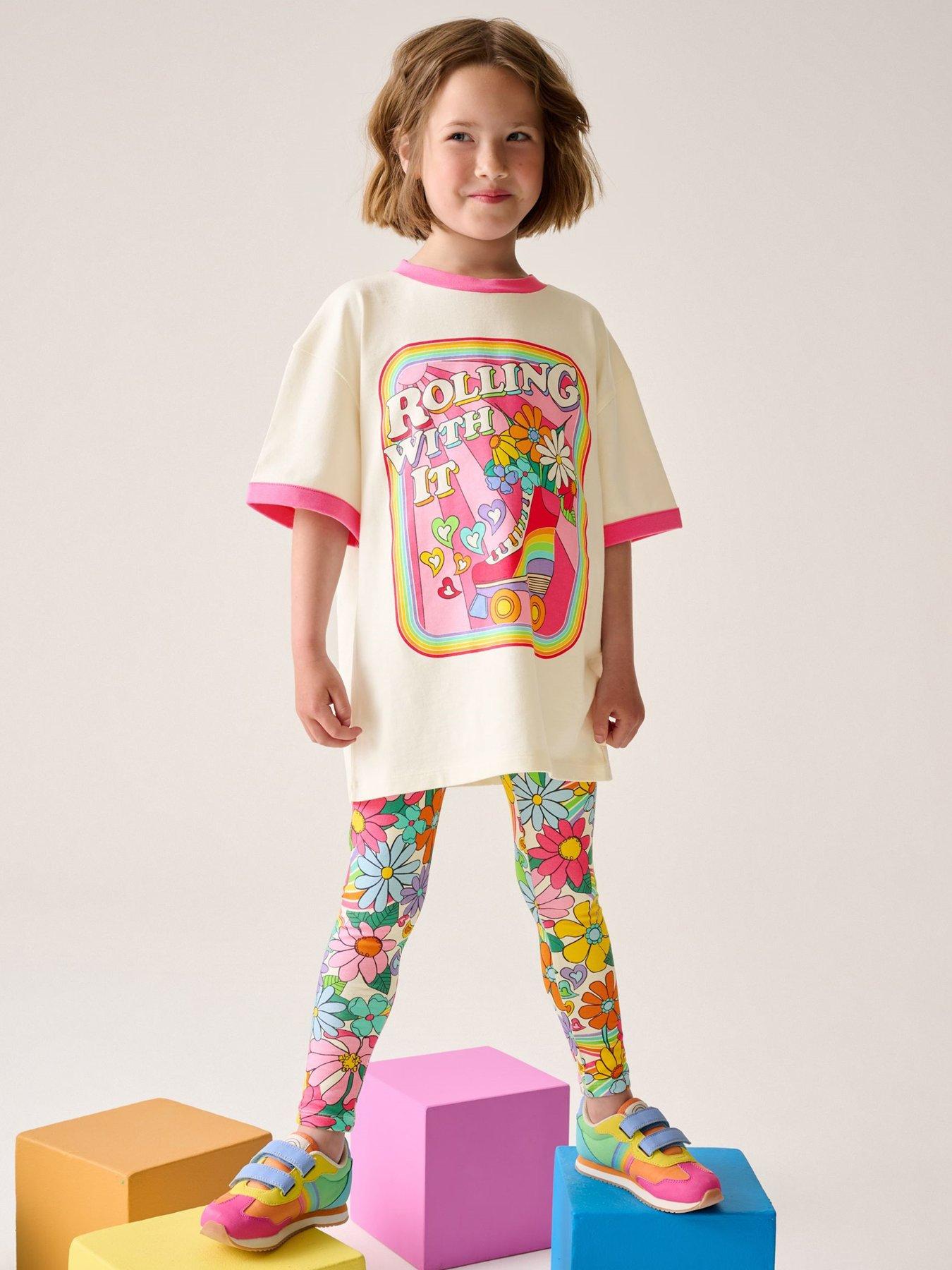 Little Bird Girls Rolling With It Legging Set - Multi | Littlewoods