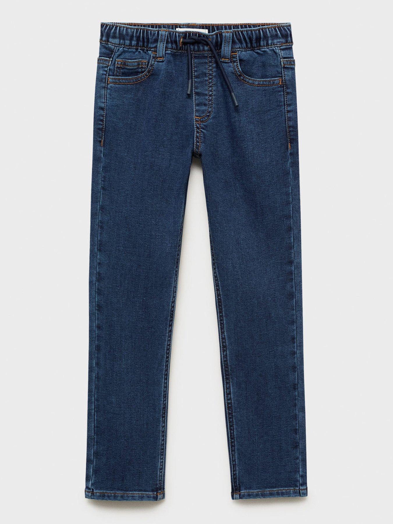Mango Boys Elasticated Waist Jeans - Dark Blue | Littlewoods