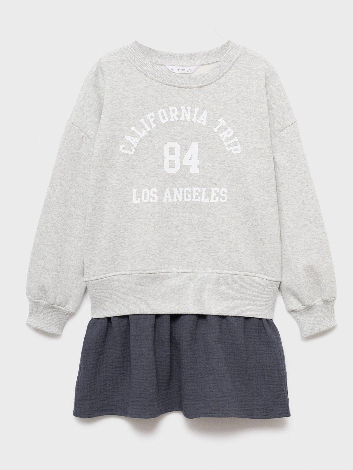 Mango Girls 2 In 1 California Sweat Dress - Grey | Littlewoods