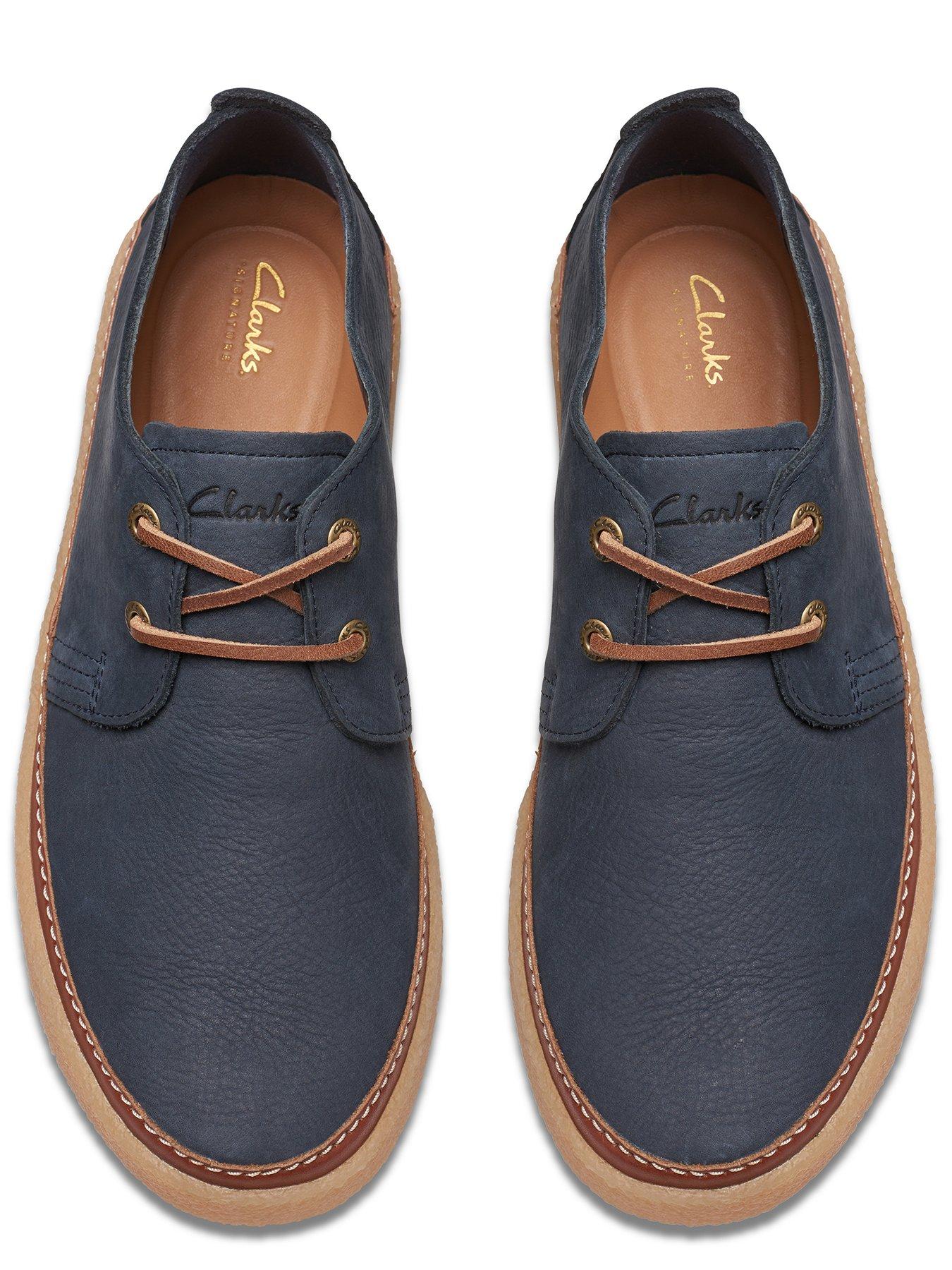 Clarks Clarkwood Low Suede Lace Up Shoes - Navy | Littlewoods