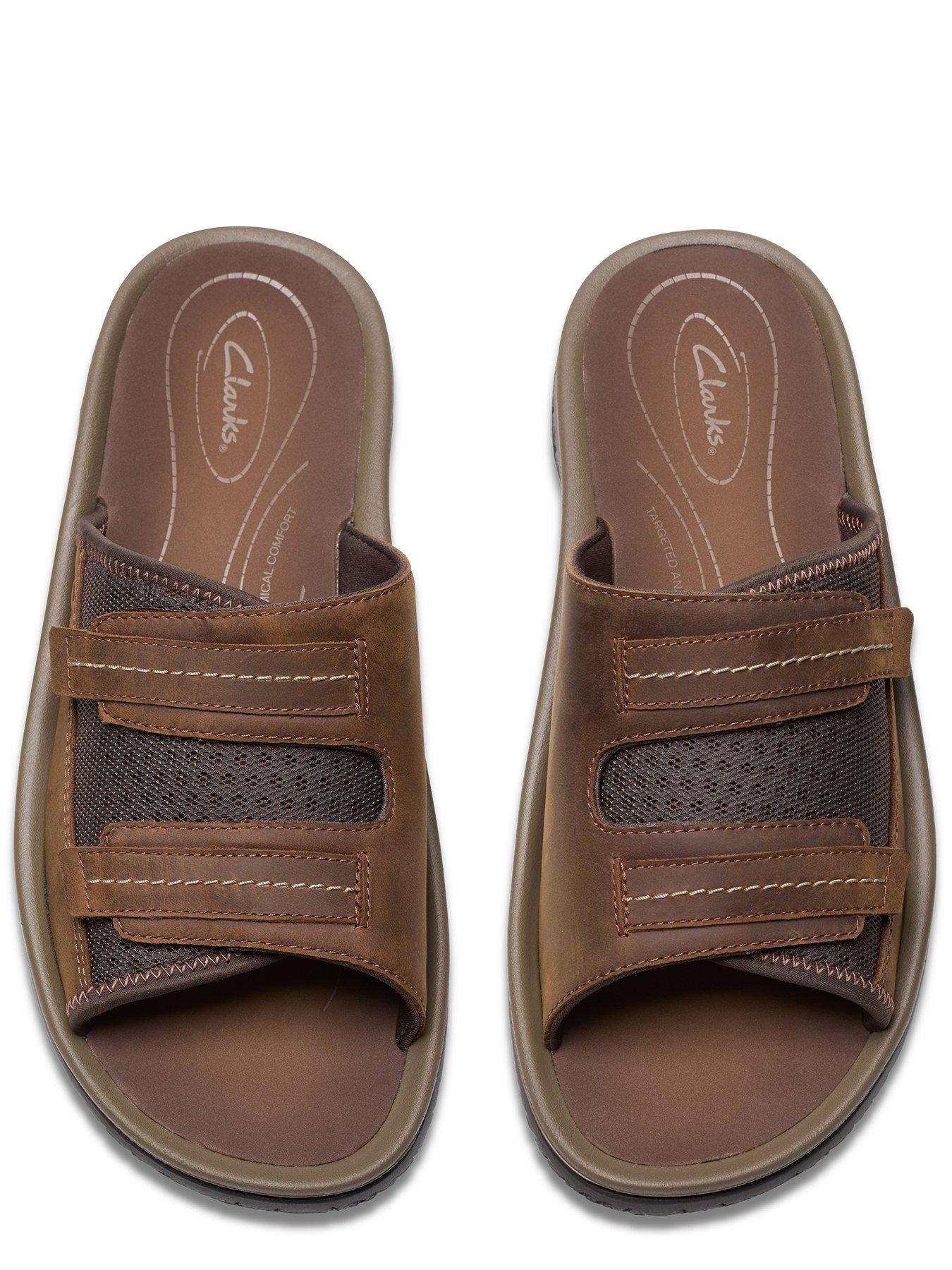 Clarks Wesley Easy Slip In Sandals - Brown | Littlewoods