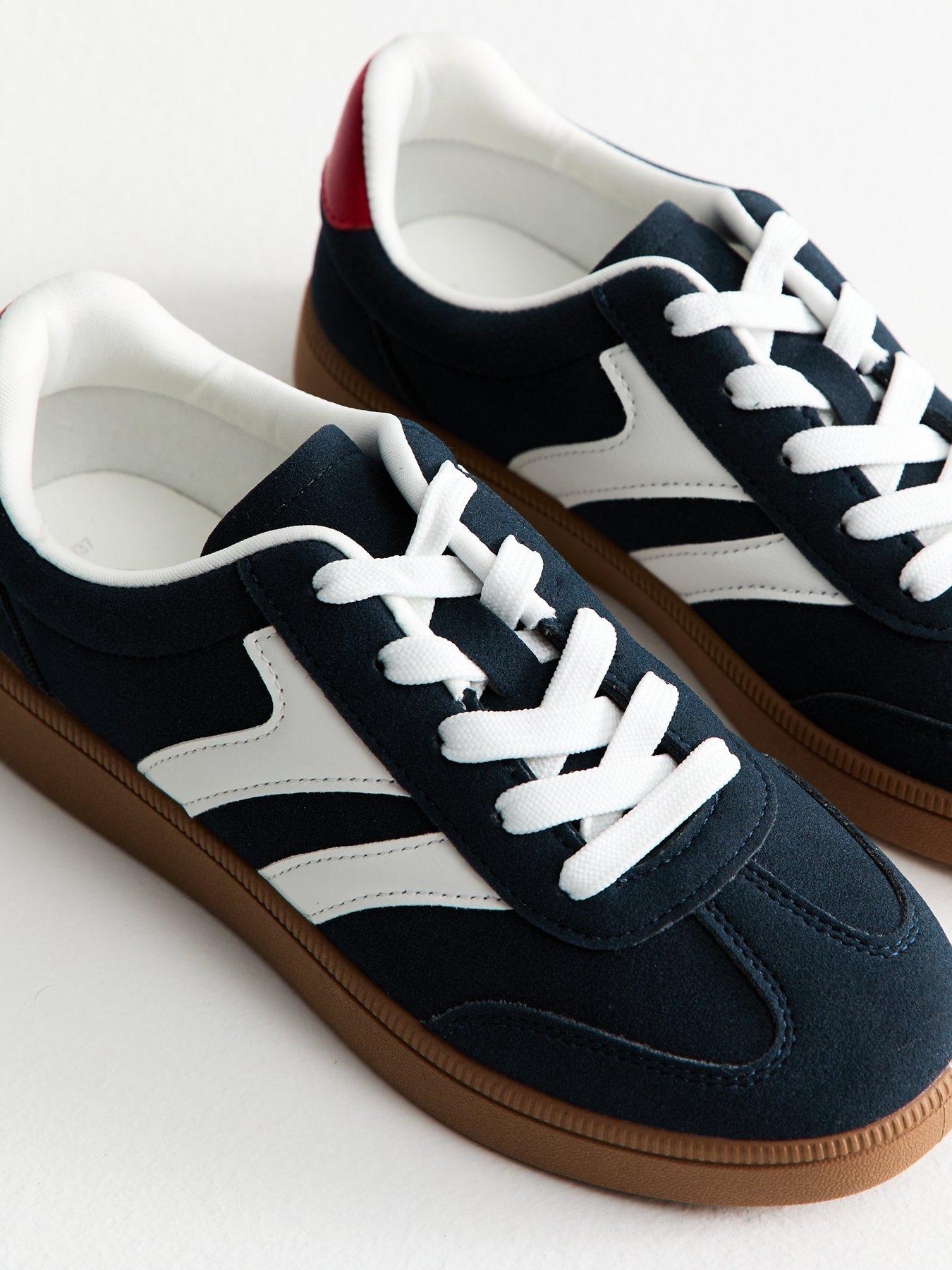 New Look Navy Contrast Panel Faux Suede Trainers - Blue | Littlewoods