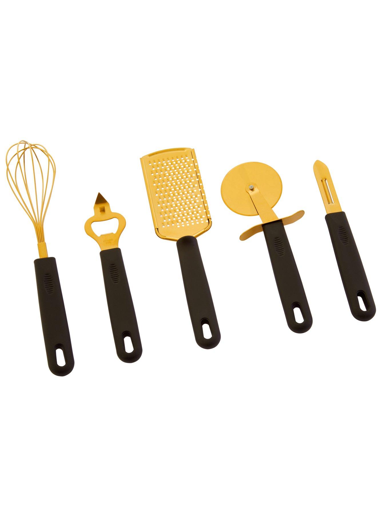 Interiors By Premier Zing Five Piece Light Gold Kitchen Gadget Set ...
