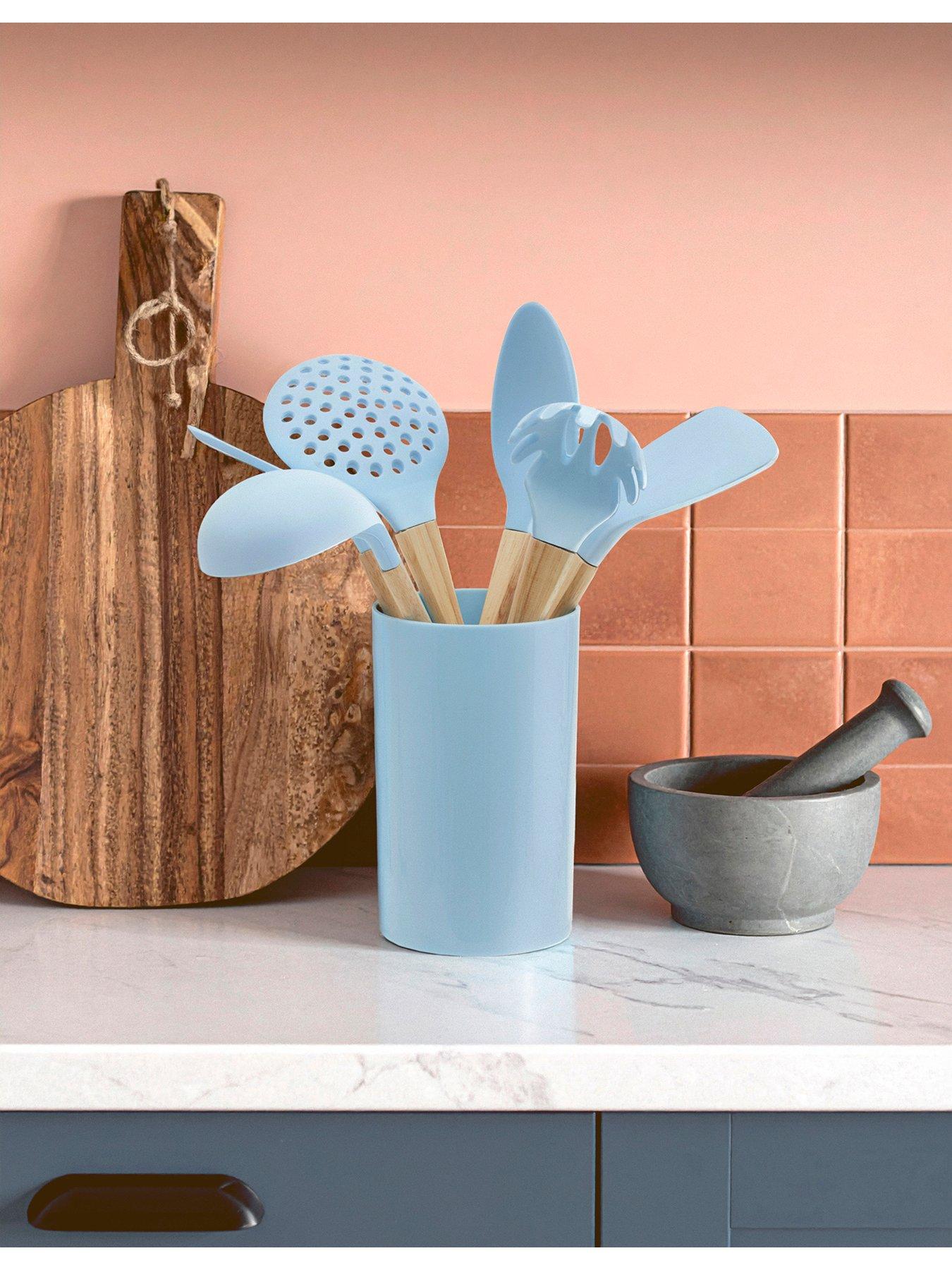 Interiors By Premier Zing 7pc Pastel Blue Utensil Set | Littlewoods