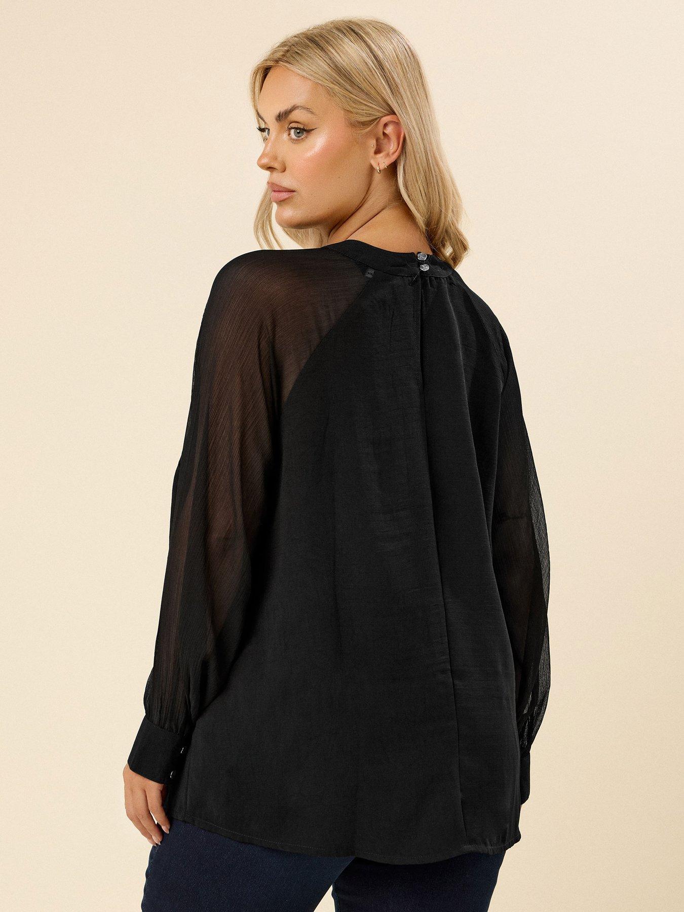 Yours Curve Keyhole Blouse - Black | Littlewoods
