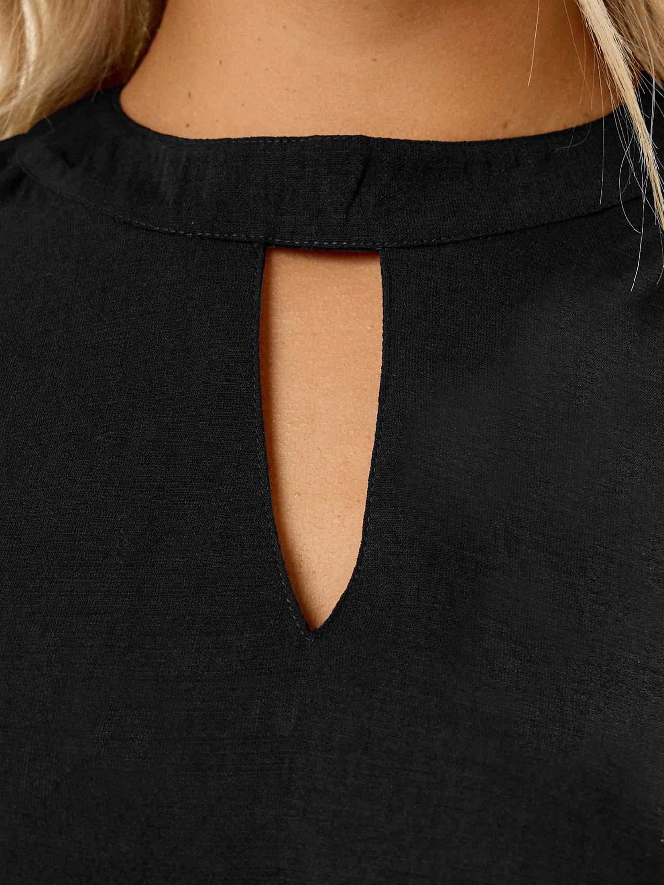 Yours Curve Keyhole Blouse - Black | Littlewoods
