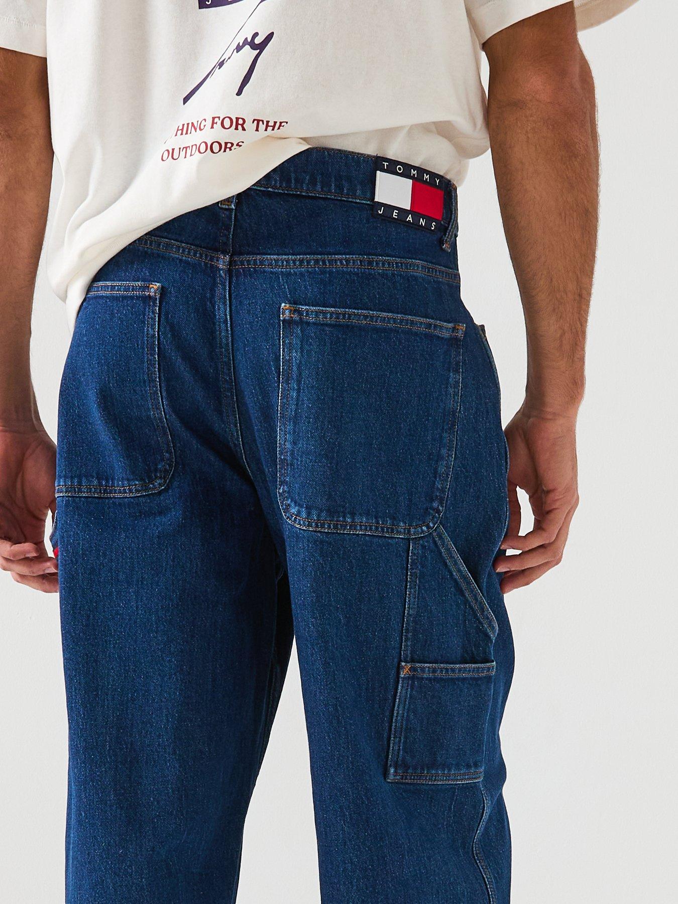 Tommy Jeans Theo Baggy Fit Carpenter Jeans - Dark Blue | Littlewoods