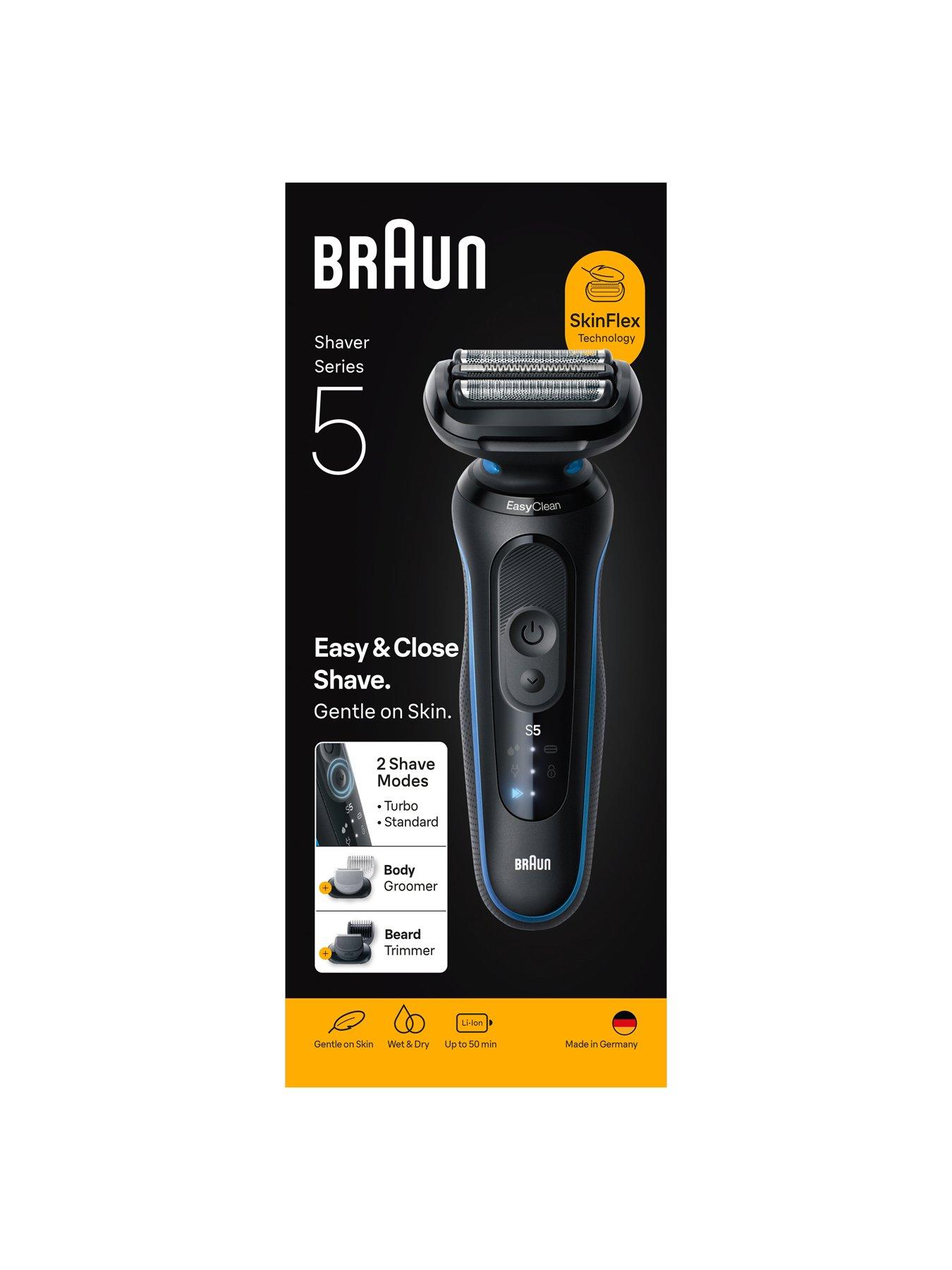 Braun Series 5 Electric Shaver, Up to 50 min, +2 Attachments, 52-B1650S ...
