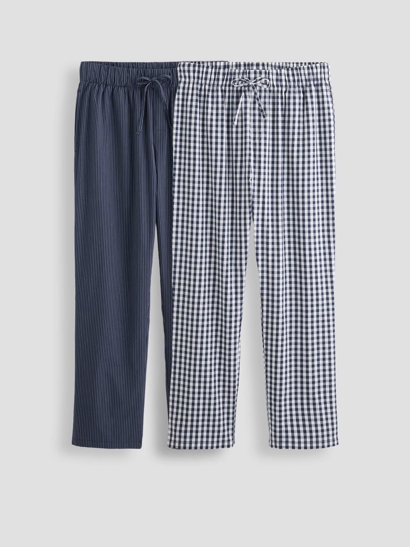 The Very Collection 2 Pack Pure Cotton Stripe & Check Pyjama Bottoms ...