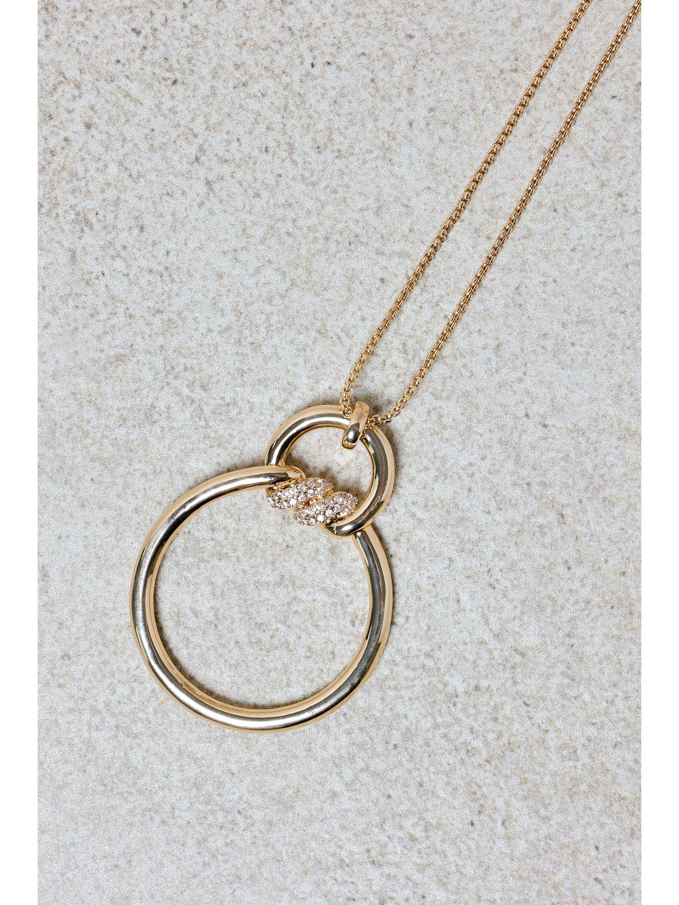 Jon Richard Gold Plated and Pave Long Pendant | Littlewoods