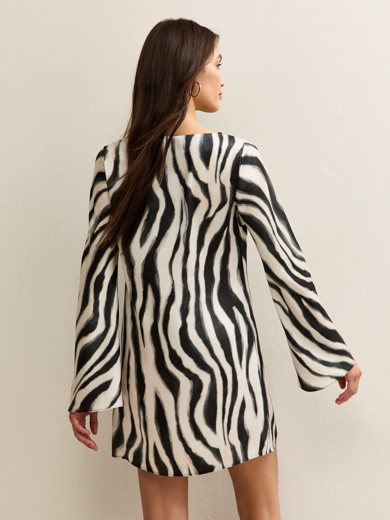 New Look Zebra Print Satin Mini Dress - Print | Littlewoods