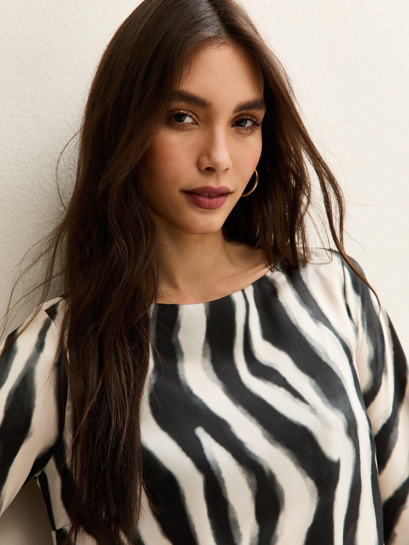 New Look Zebra Print Satin Mini Dress - Print | Littlewoods