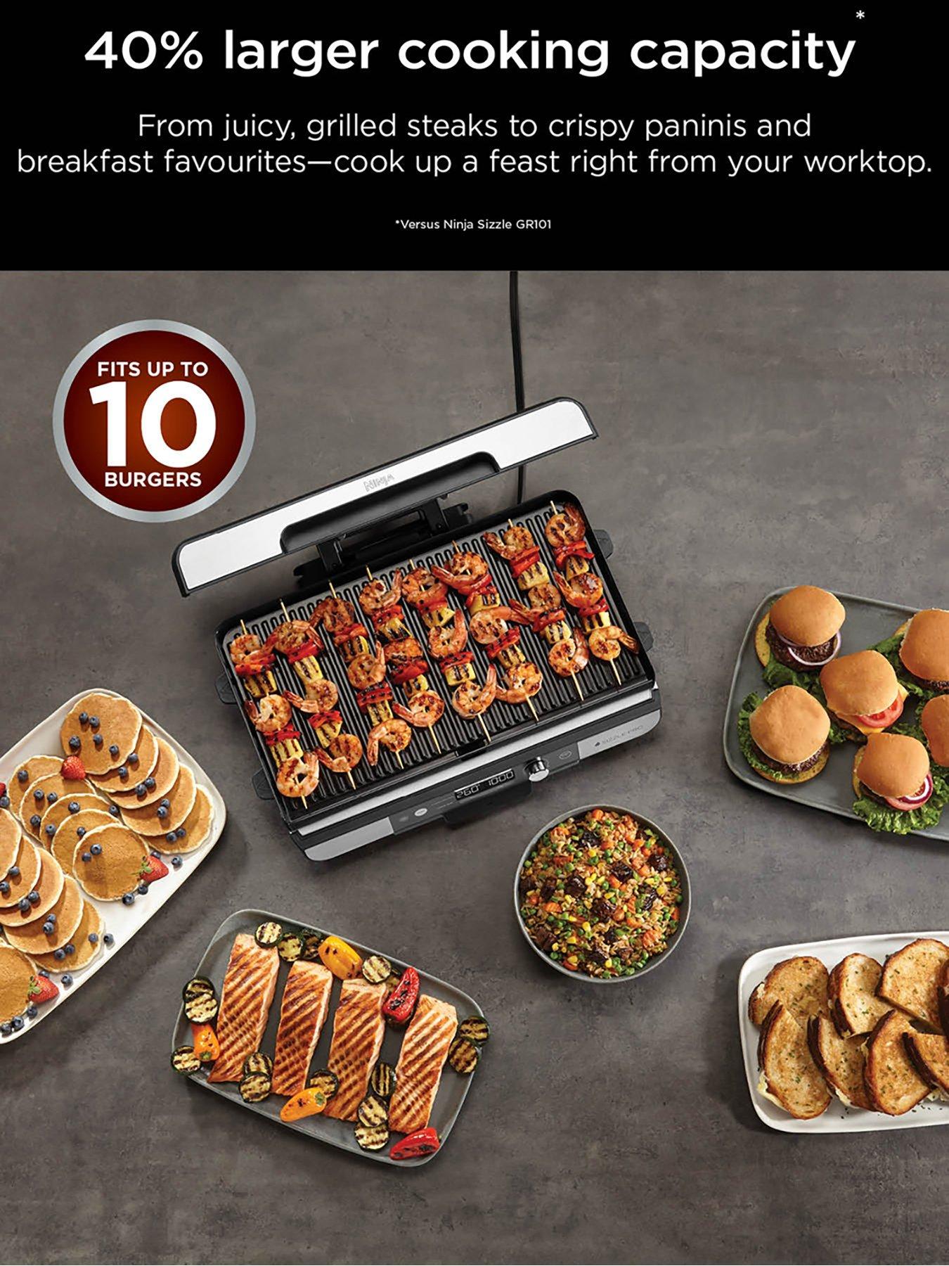 NINJA Sizzle Low Smoke Indoor Grill & Flat Plate GX101UK | Littlewoods