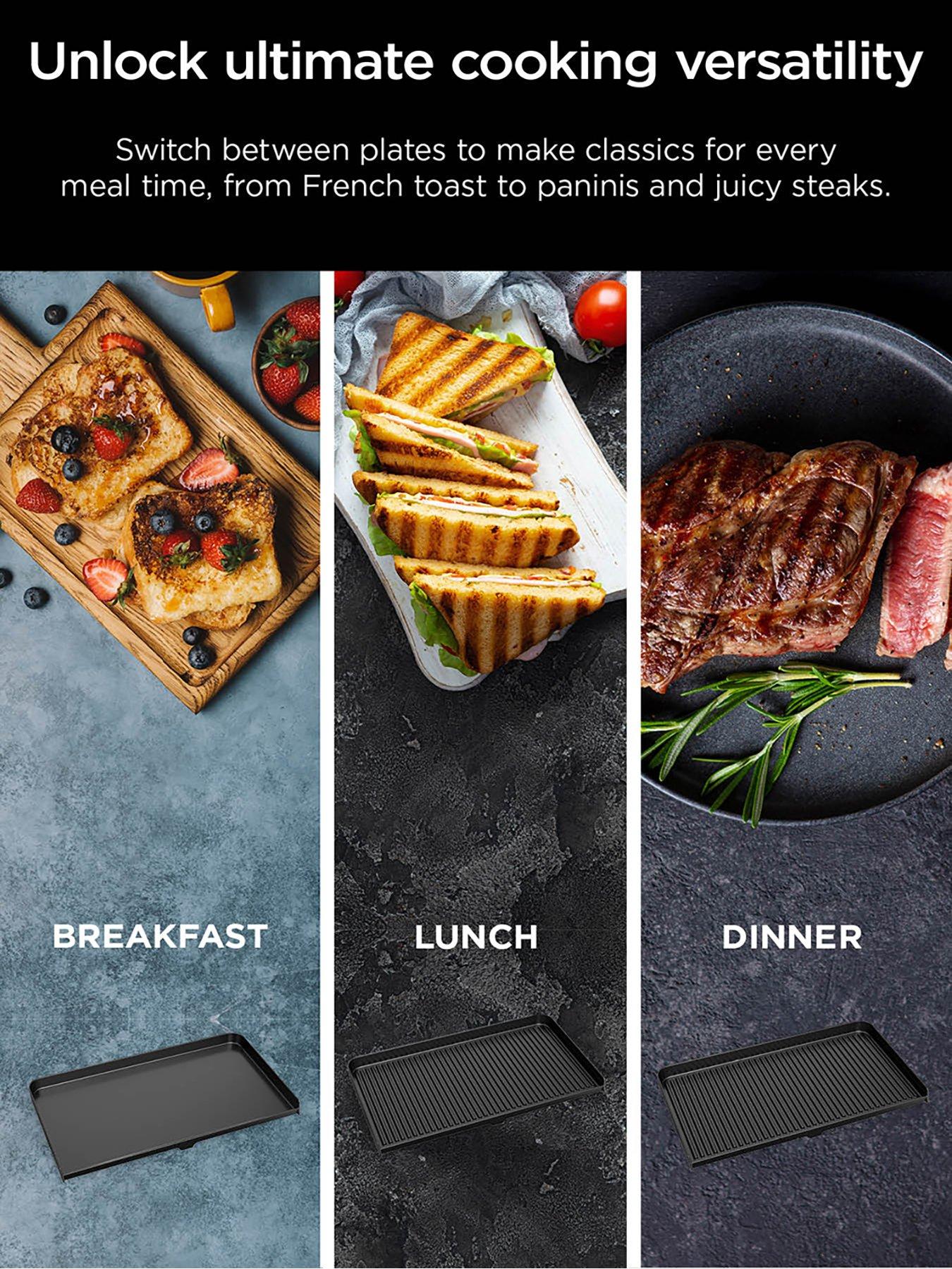 NINJA Sizzle Low Smoke Indoor Grill & Flat Plate GX101UK | Littlewoods