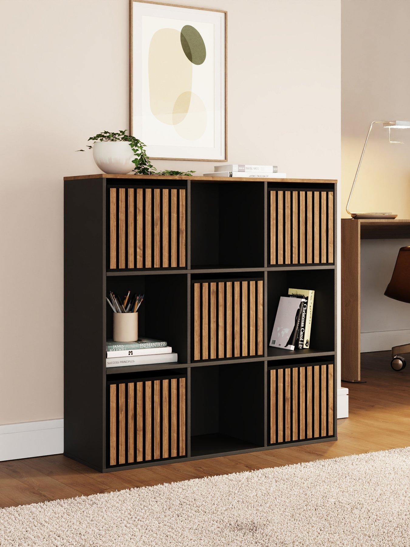 GFW Kube 3 x 3 Storage Unit - Black/Walnut | Littlewoods