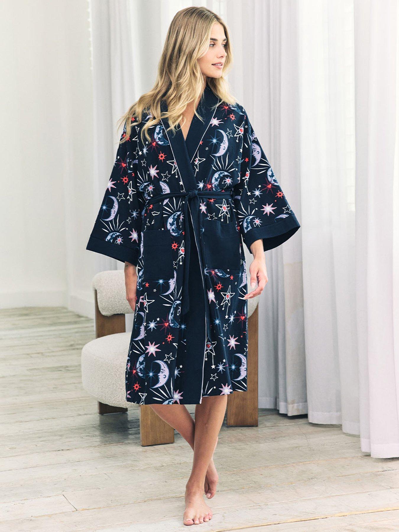 CHELSEA PEERS Kimono Style Robe - Navy | Littlewoods