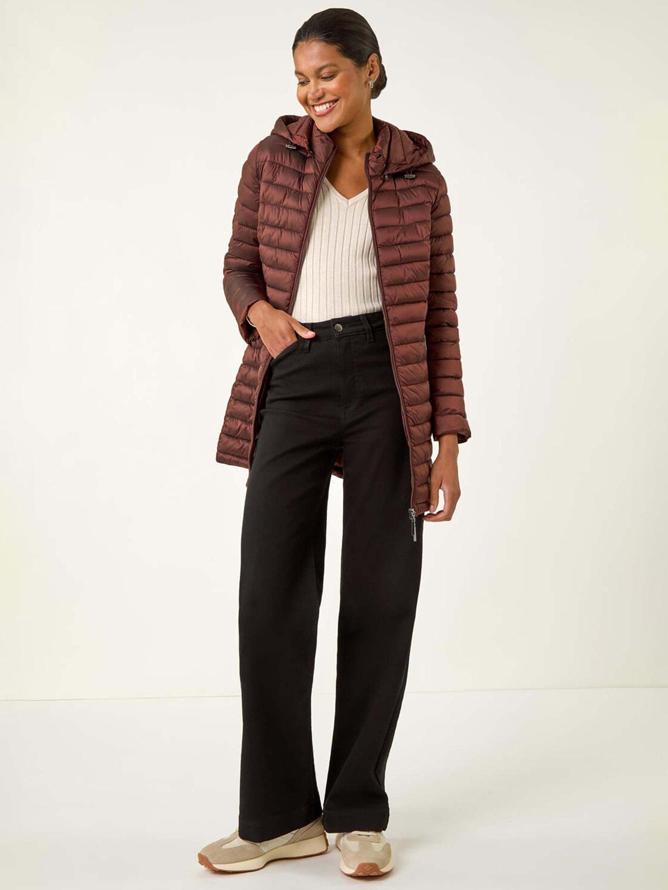 Roman Longline Quilted Hooded Puffer Coat - Chocolate | Littlewoods