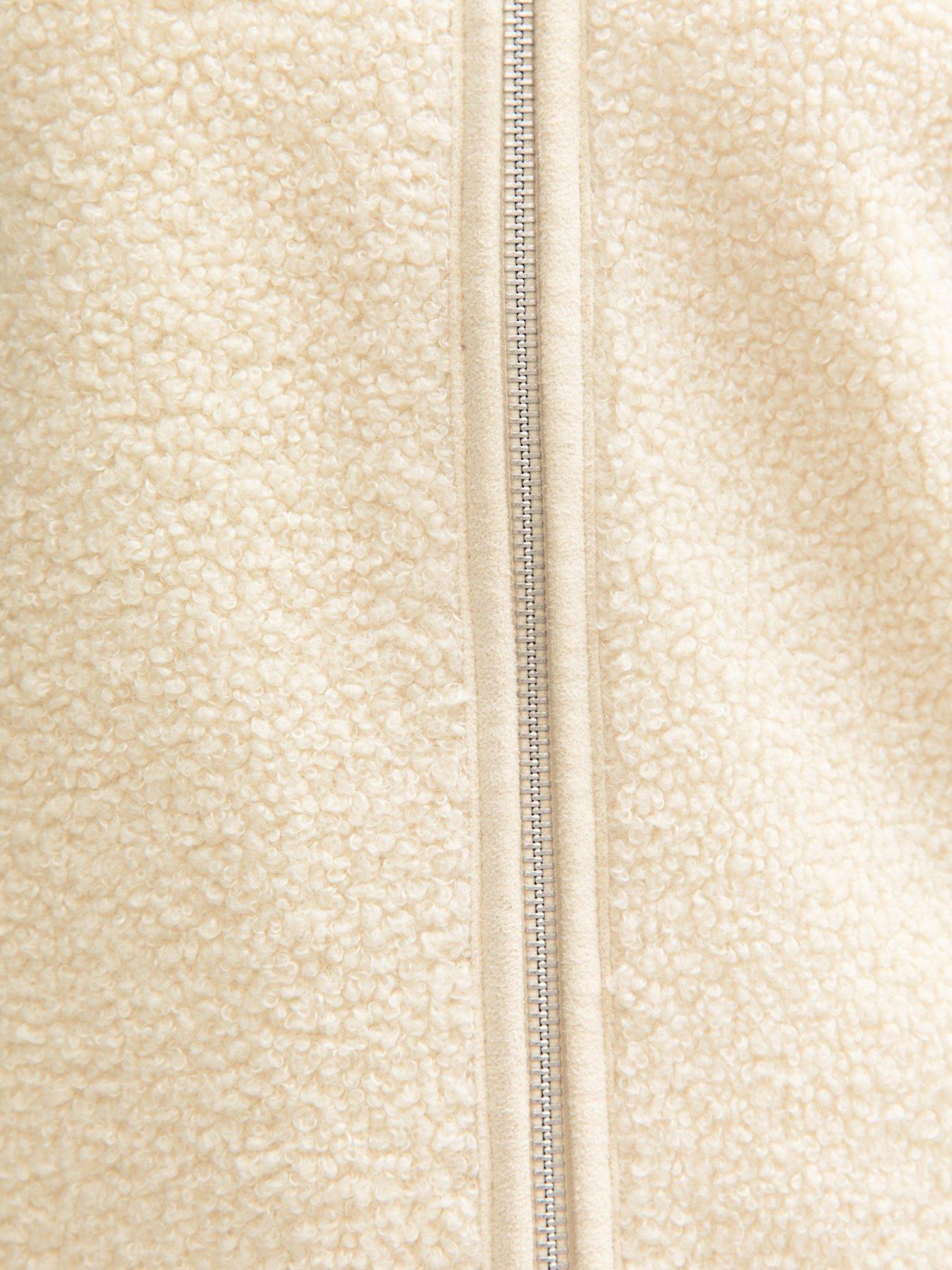 New Look 915 Girls Borg Zip Through Jacket - Cream | Littlewoods