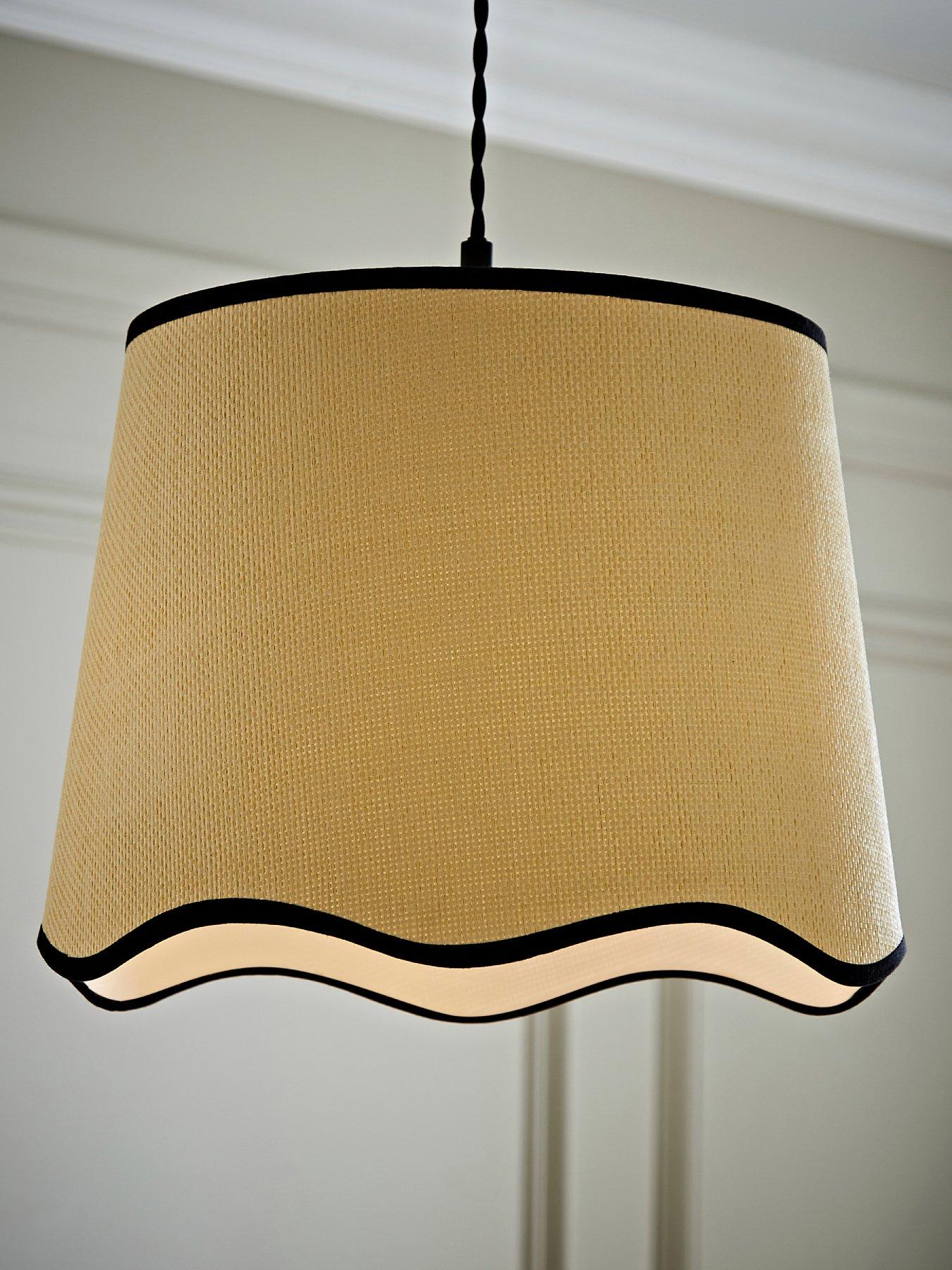 ValueLights Dutton Large Scallop Bottom Shade With Black Trim | Littlewoods