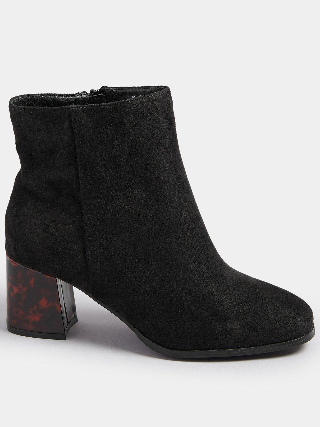 Yours Extra Wide Fit Tortoise Shell Block Heel Boot - Black | Littlewoods