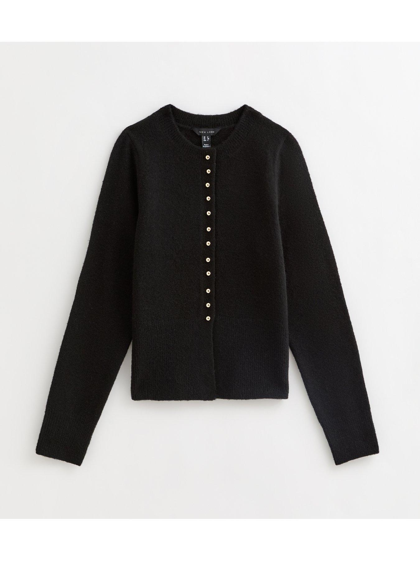 New Look Crew Neck Long Sleeve Cardigan - Black | Littlewoods